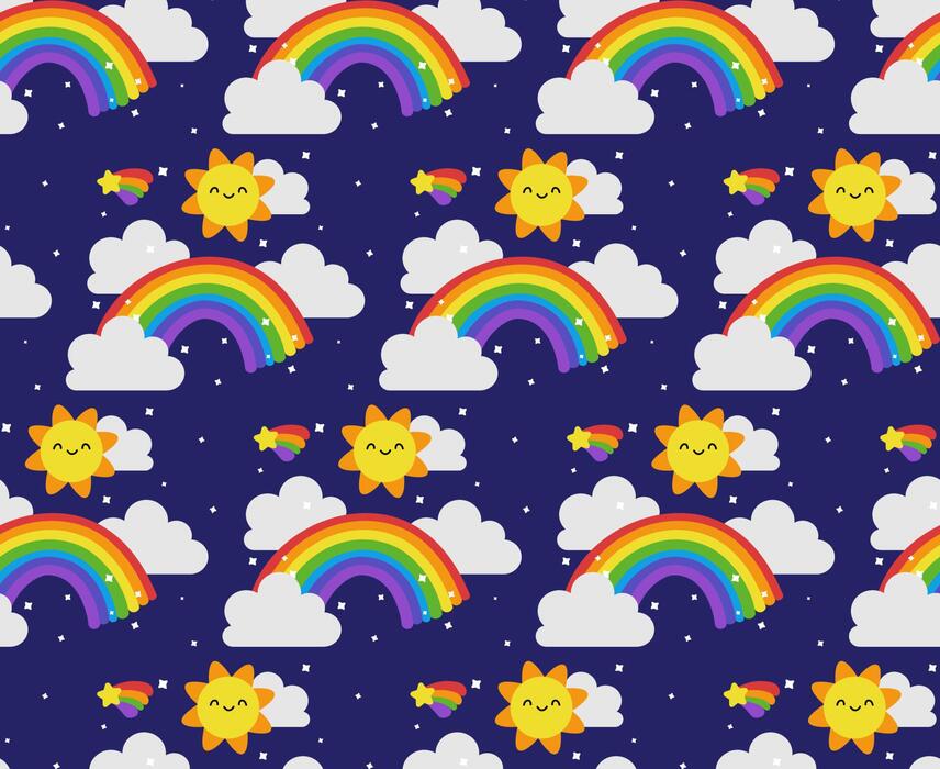 Cute Rainbow Pattern Vector Art, Icons, and Graphics for Free Download