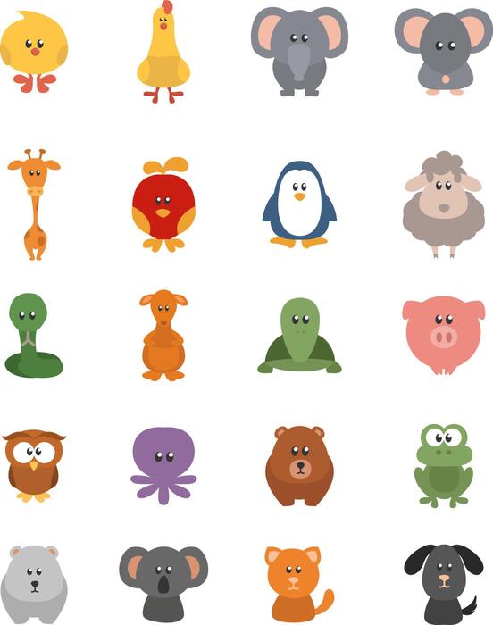 Cute Animal Clipart Vector Art, Icons, and Graphics for Free Download