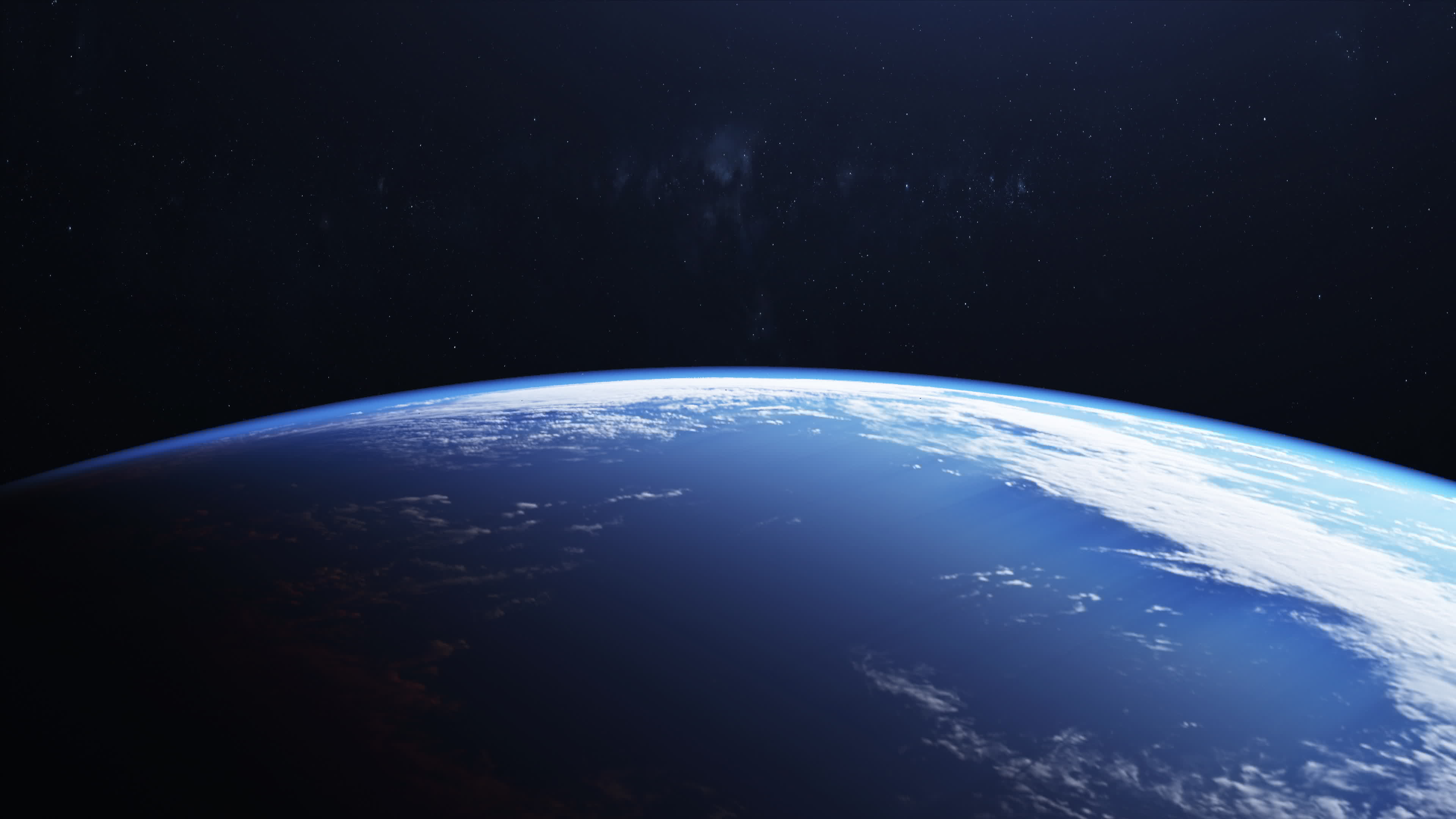 Monitoring Earth's surface. Flying over planet from space,360 degree top view. Exploration ...