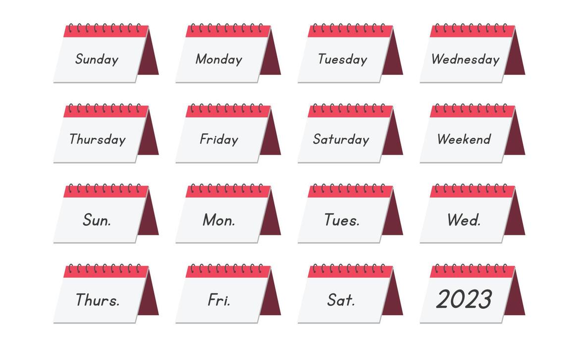 Days Of The Week Vector Art, Icons, and Graphics for Free Download