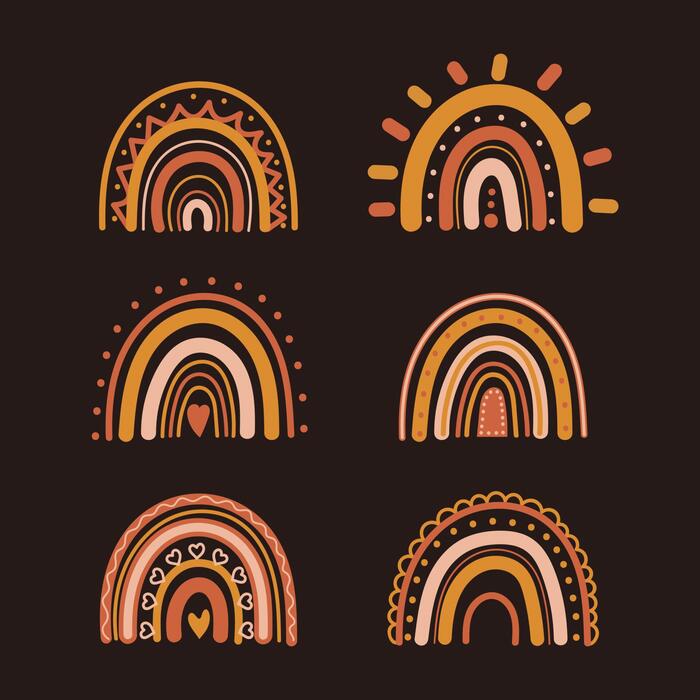 Boho Rainbow Vector Art, Icons, and Graphics for Free Download