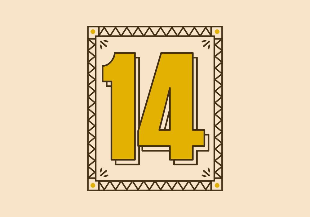 Number Fourteen Clipart