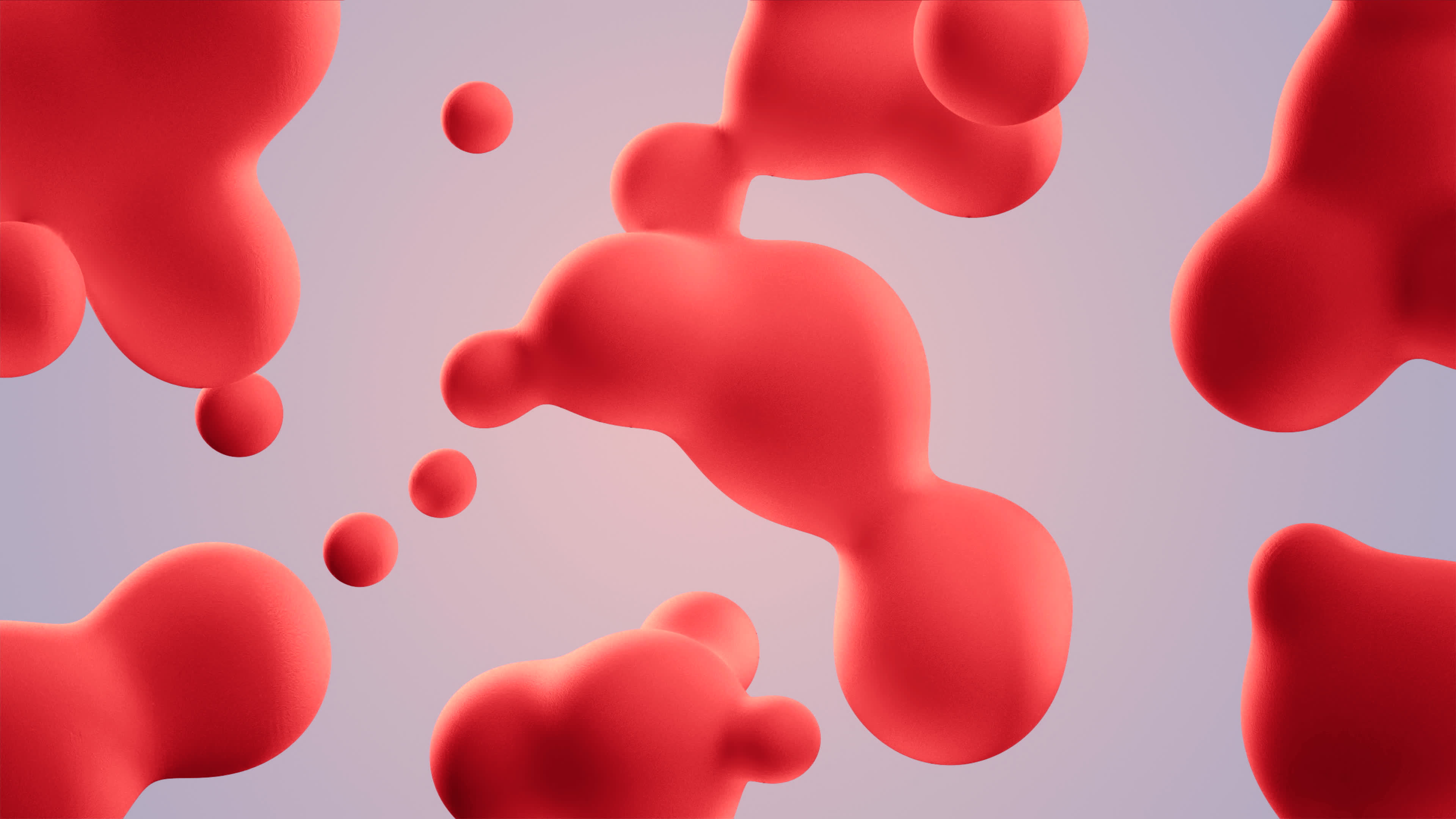 Abstract Morphing Metallic Liquid Drops Pulsating In Space 3d