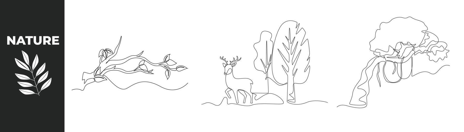 Continuous Line Drawing Nature Vector Art, Icons, and Graphics for Free ...