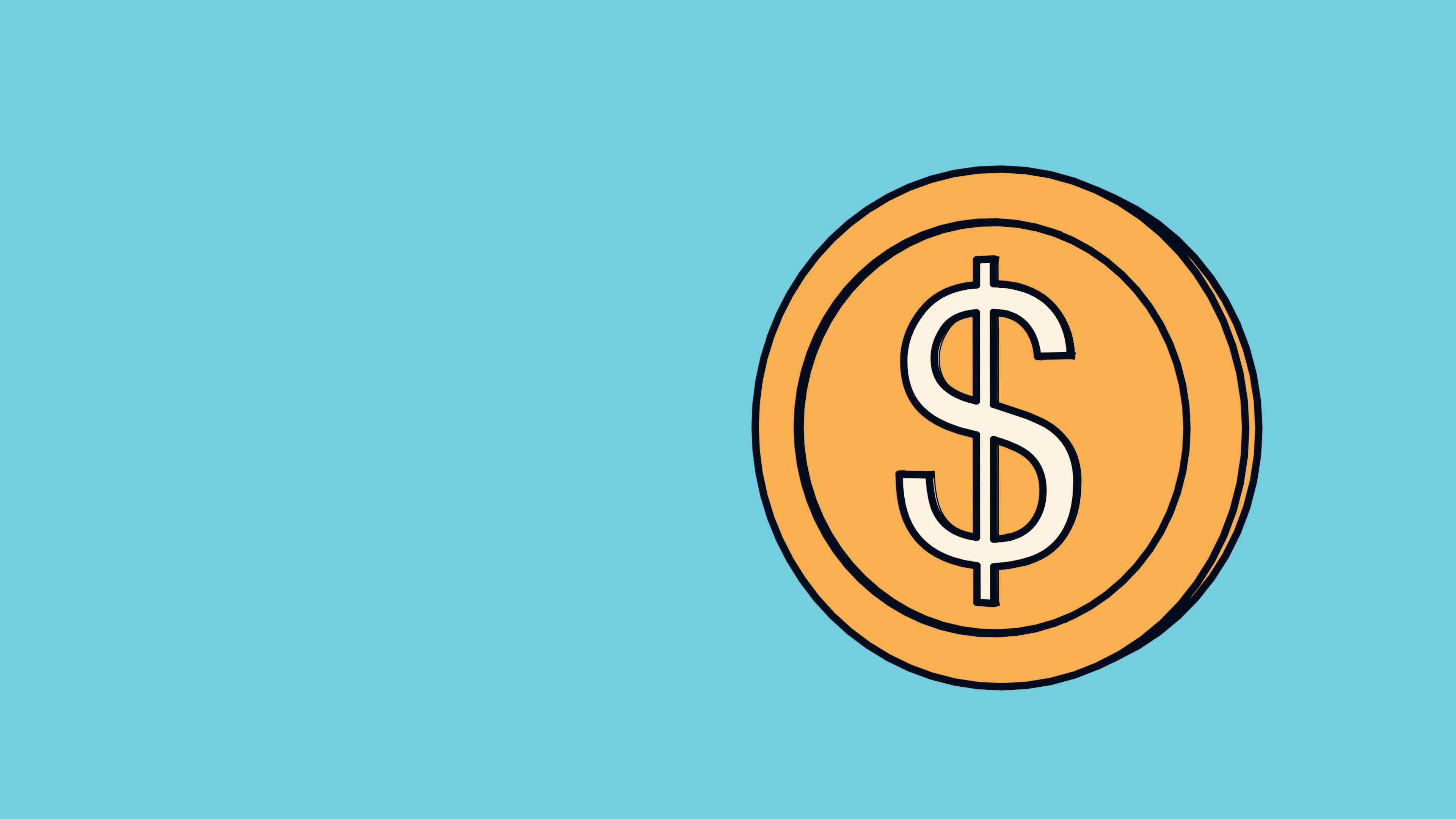 Rotating dollar coin in cartoon style with empty place to insert ...