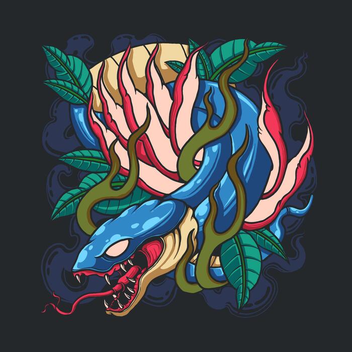 Floral Snake Vector Art, Icons, and Graphics for Free Download