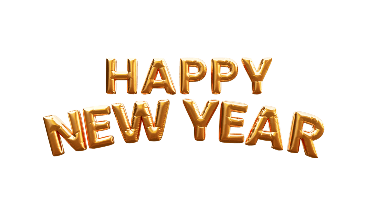 Happy New Year Gold PNGs for Free Download