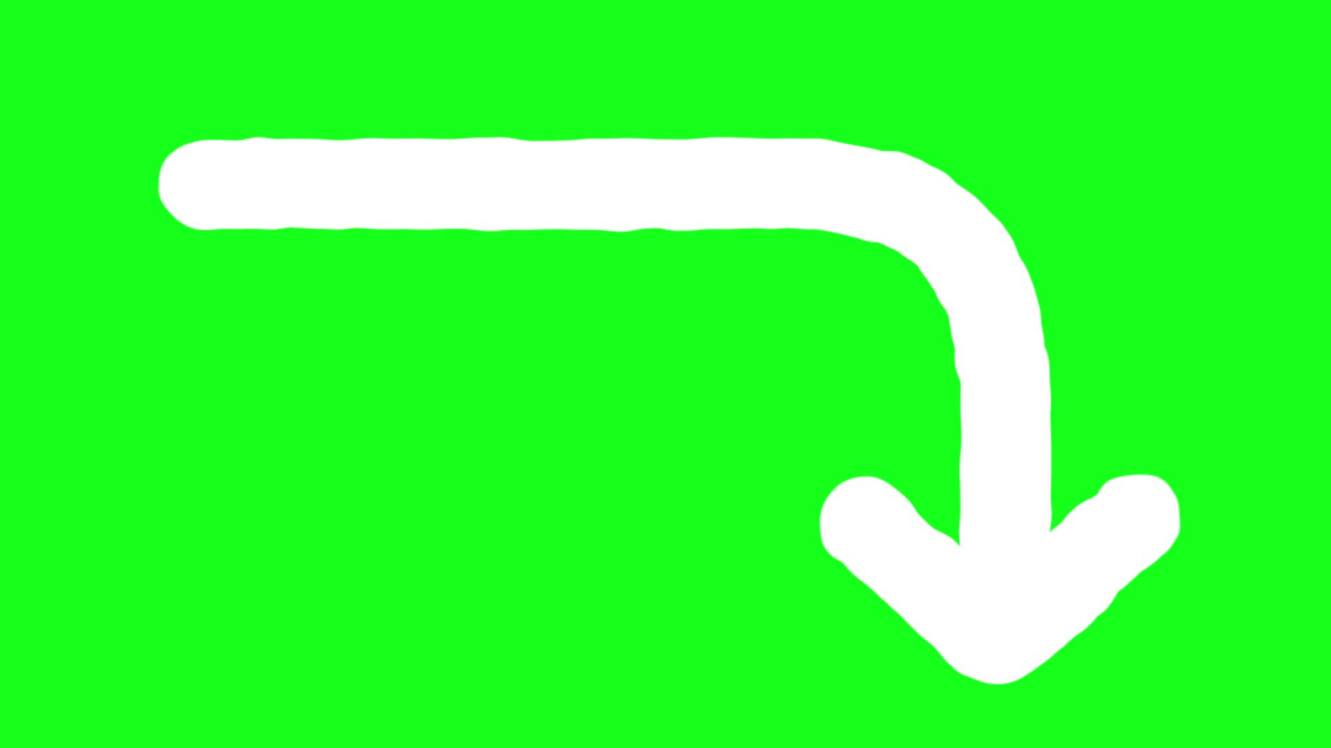 Hand Drawn Downward Pointing Arrow. Animated Doodle, Scribble on Green Background 14031178 Stock ...
