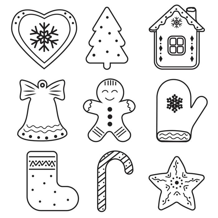 Gingerbread Outline Vector Art, Icons, and Graphics for Free Download