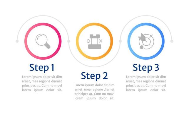 3 Steps Vector Art, Icons, and Graphics for Free Download