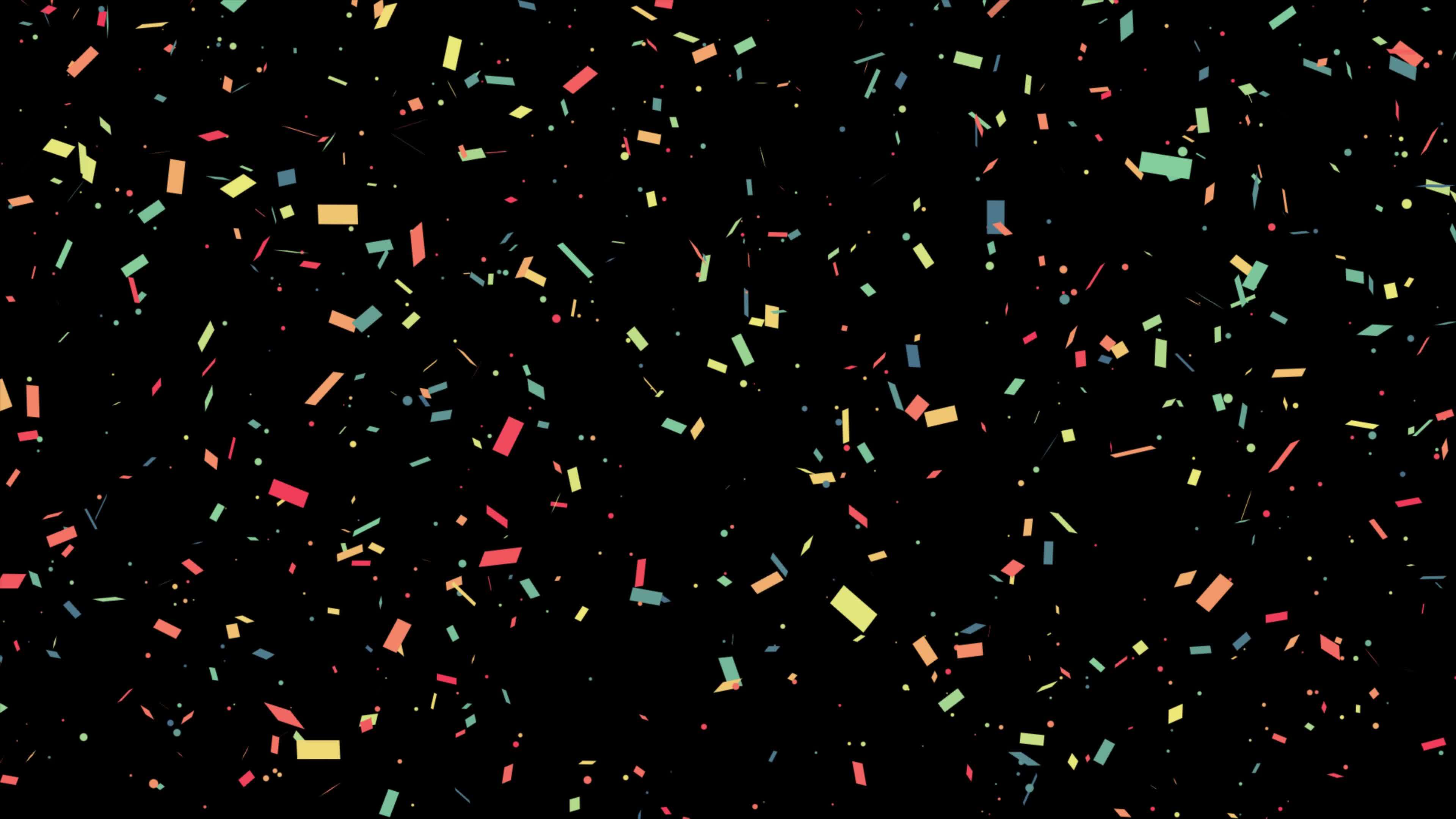 Colorful Confetti Particles Falling Over White Background, Confetti Falling Celebration ...
