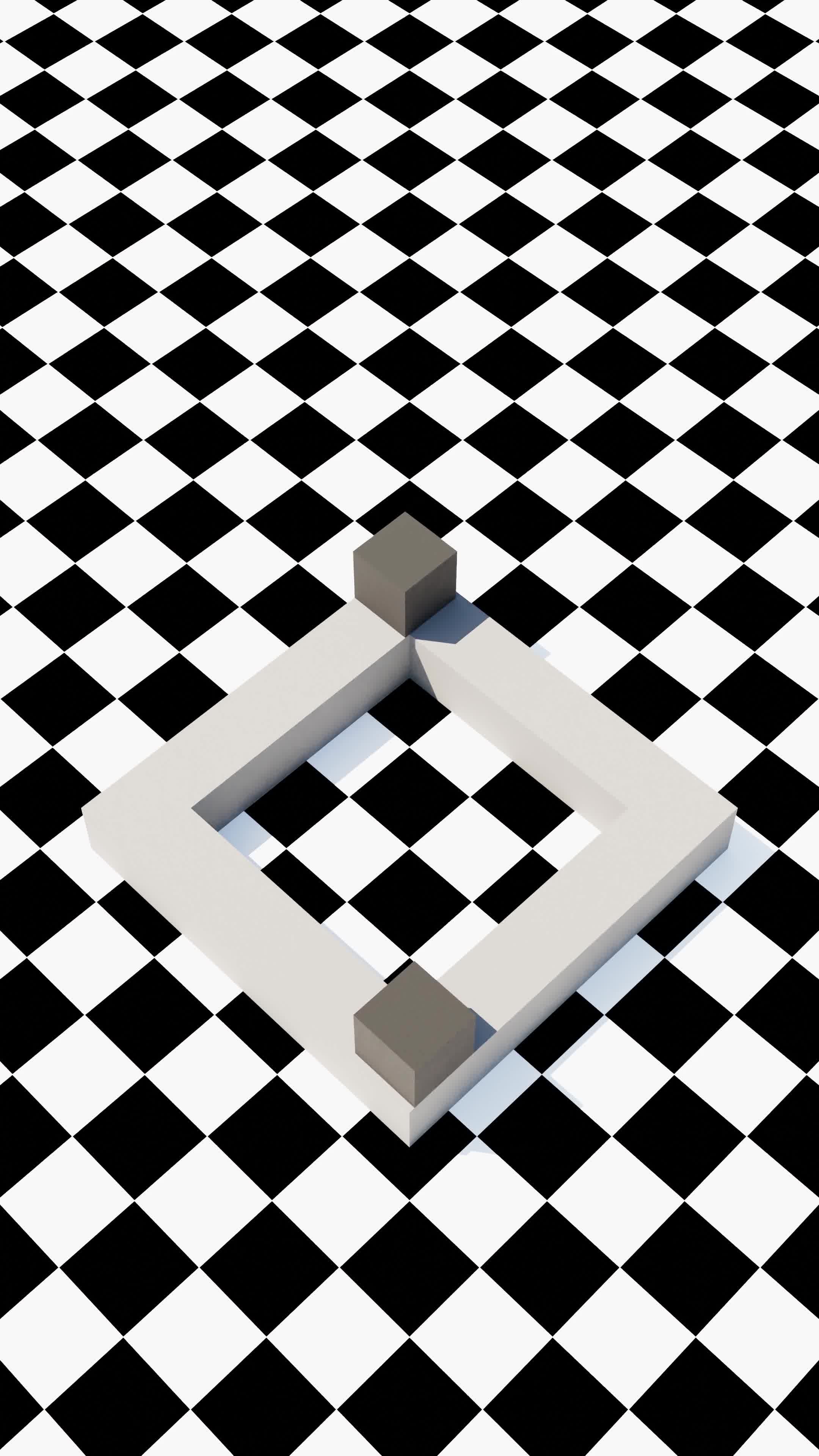 Cubes Rotating On Platform At Bottom Of Chessboard Repeatable Loop Chess Abstract Animation Of