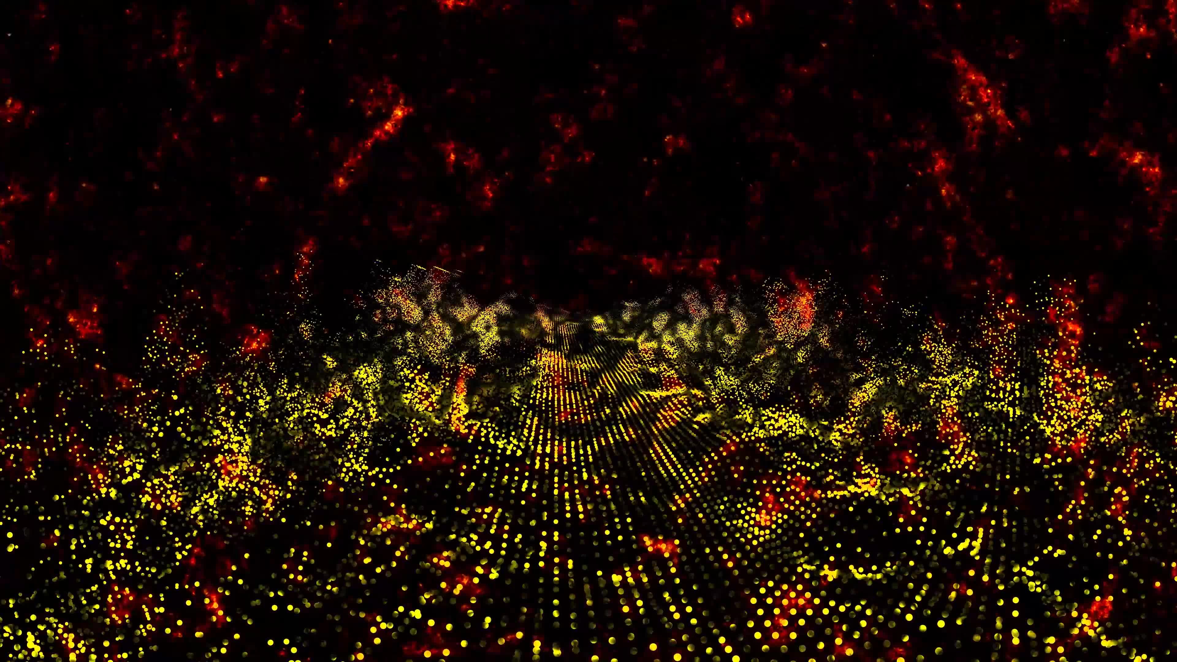 Abstract Red And Dark Orange Million Particles Pattern Waveform