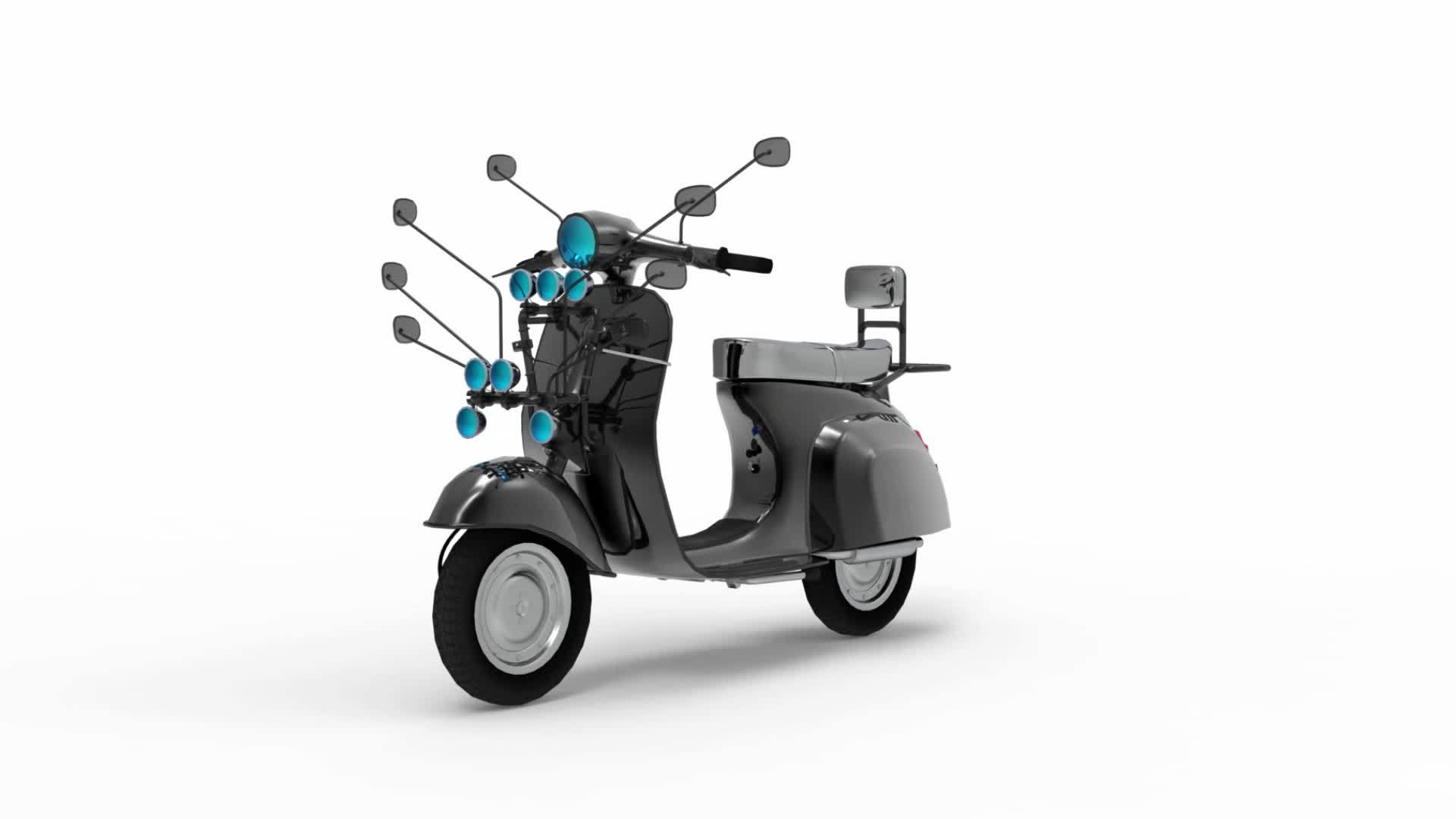 3d animation rotate Scooter vintage 14302015 Stock Video at Vecteezy