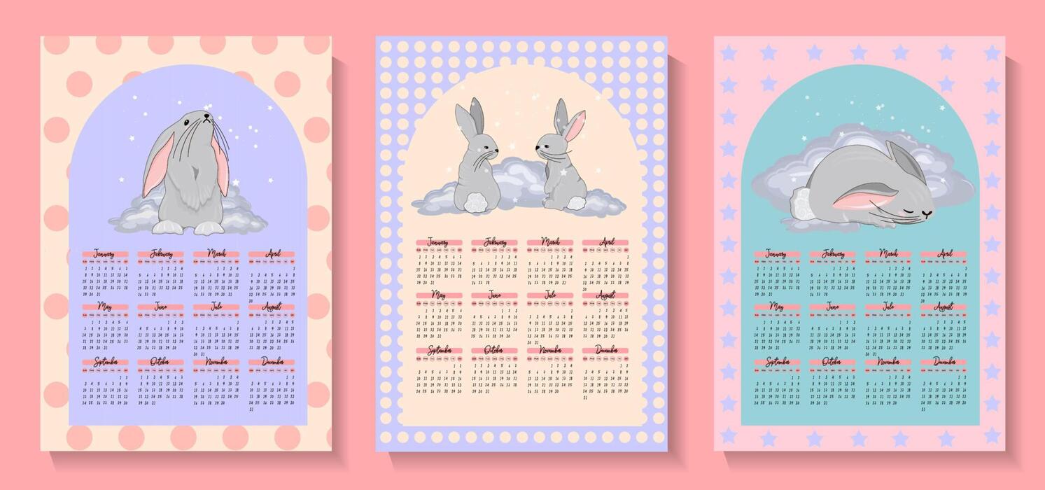 Rabbit Calendar Vector Art, Icons, and Graphics for Free Download
