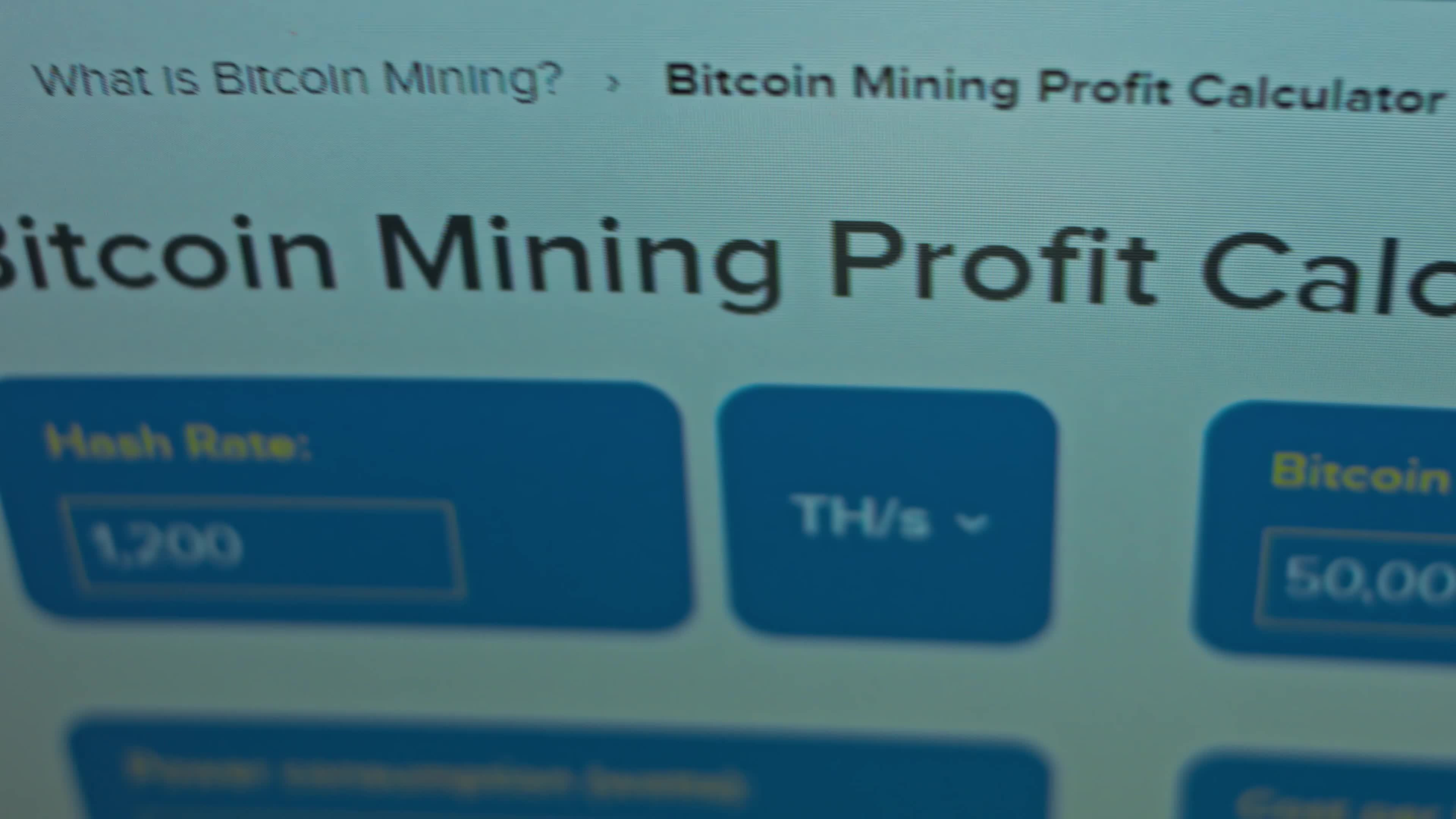 Cryptocurrency Mining On A Computer Screen The Algorithm Of The Computer Program On The Monitor