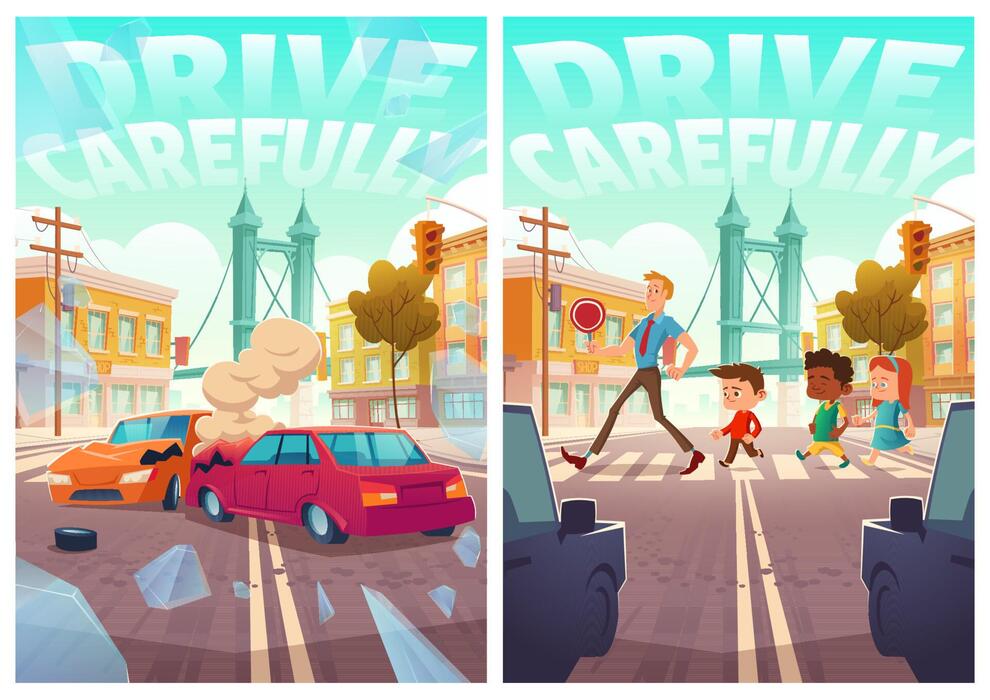 Road Safety Poster Vector Art, Icons, and Graphics for Free Download