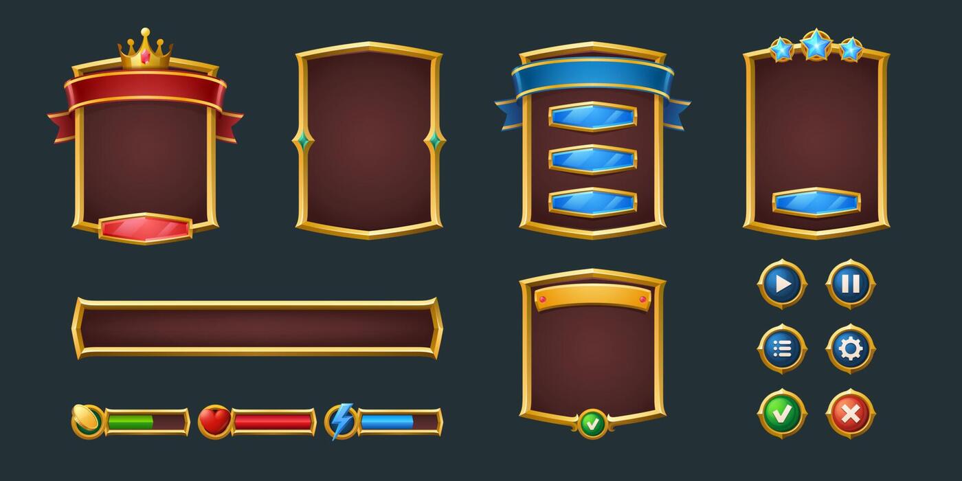 Game Menu Buttons Vector Art, Icons, and Graphics for Free Download