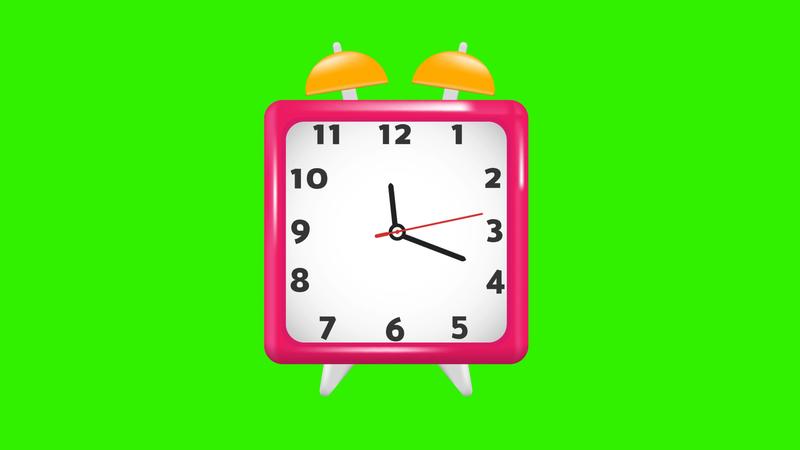 simple clock animation 4k with 3d element and green screen background. 14413043 Stock Video at ...