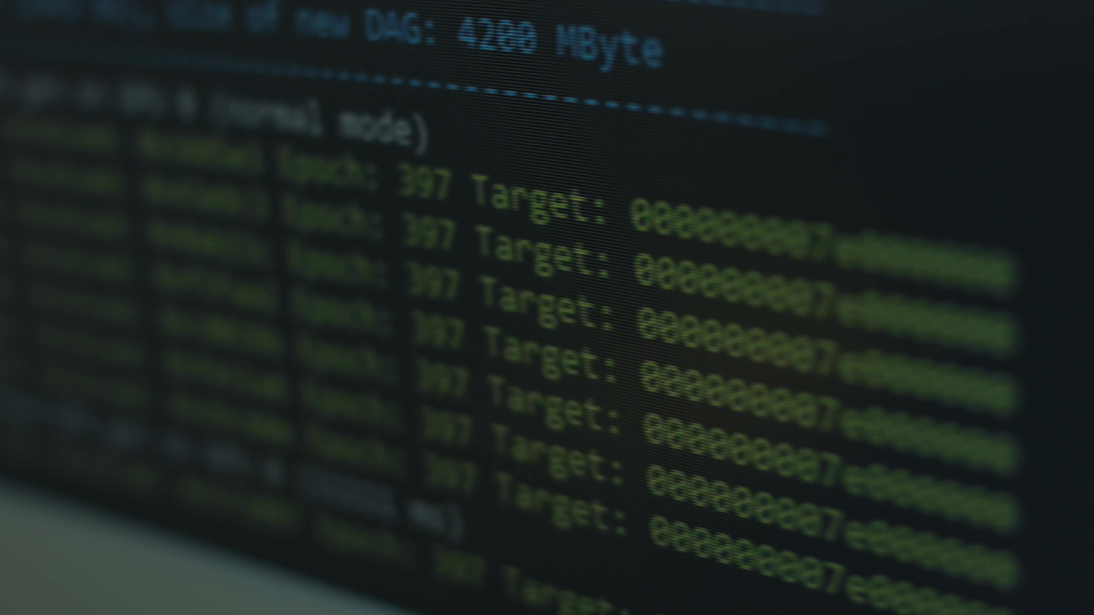 Cryptocurrency Mining On A Computer Screen The Algorithm Of The Computer Program On The Monitor