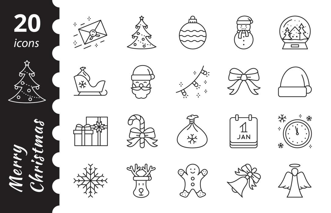 Simple Christmas Icons Vector Art, Icons, and Graphics for Free Download