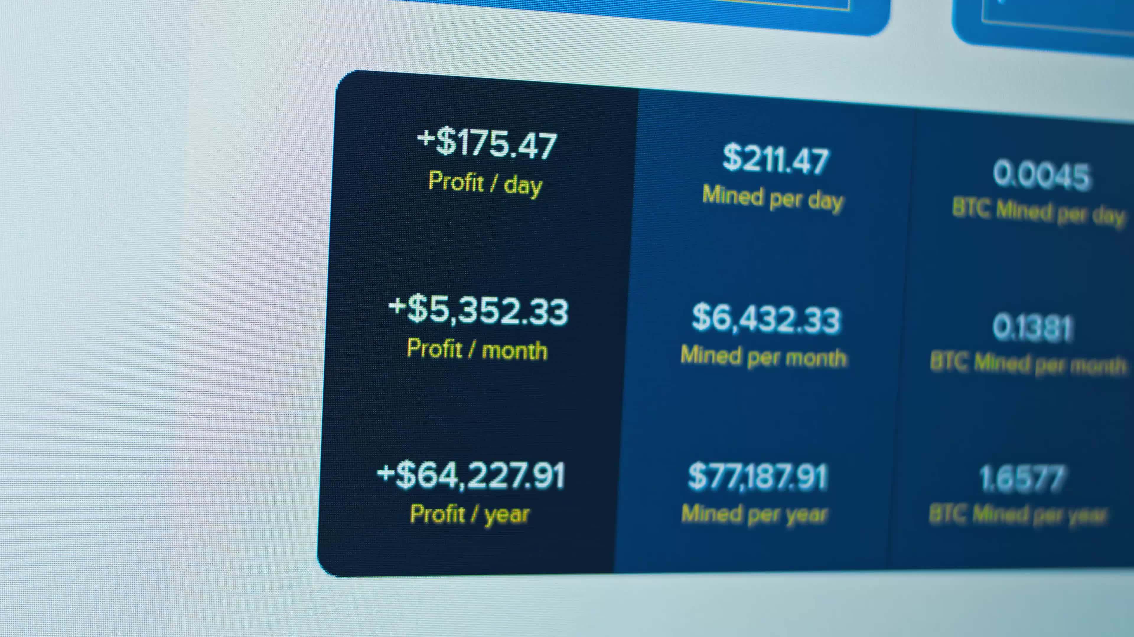 Cryptocurrency Mining On A Computer Screen The Algorithm Of The Computer Program On The Monitor