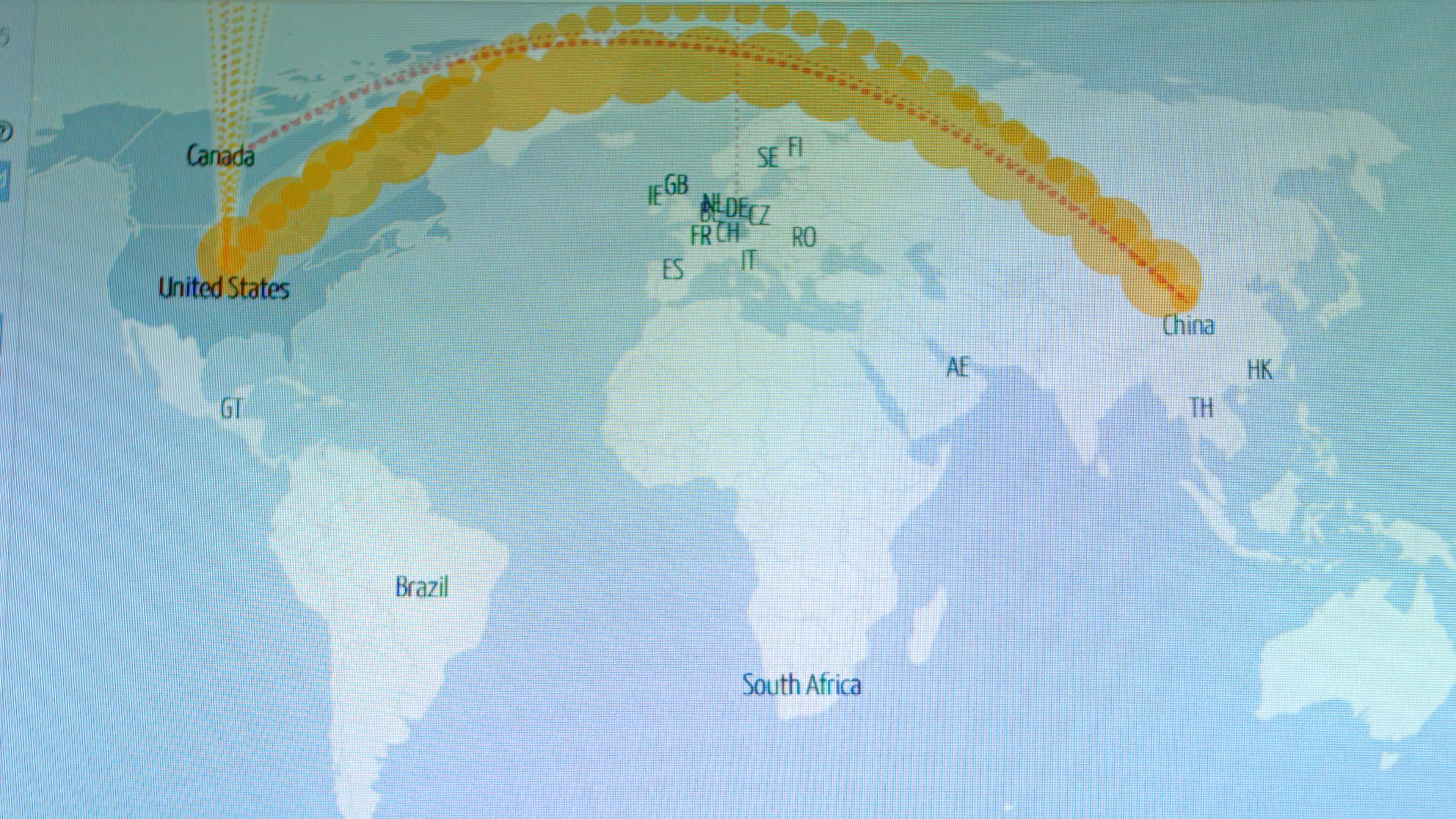 World Map With Different Targets For Cyber Attack Hacking And Technology Concept Macro