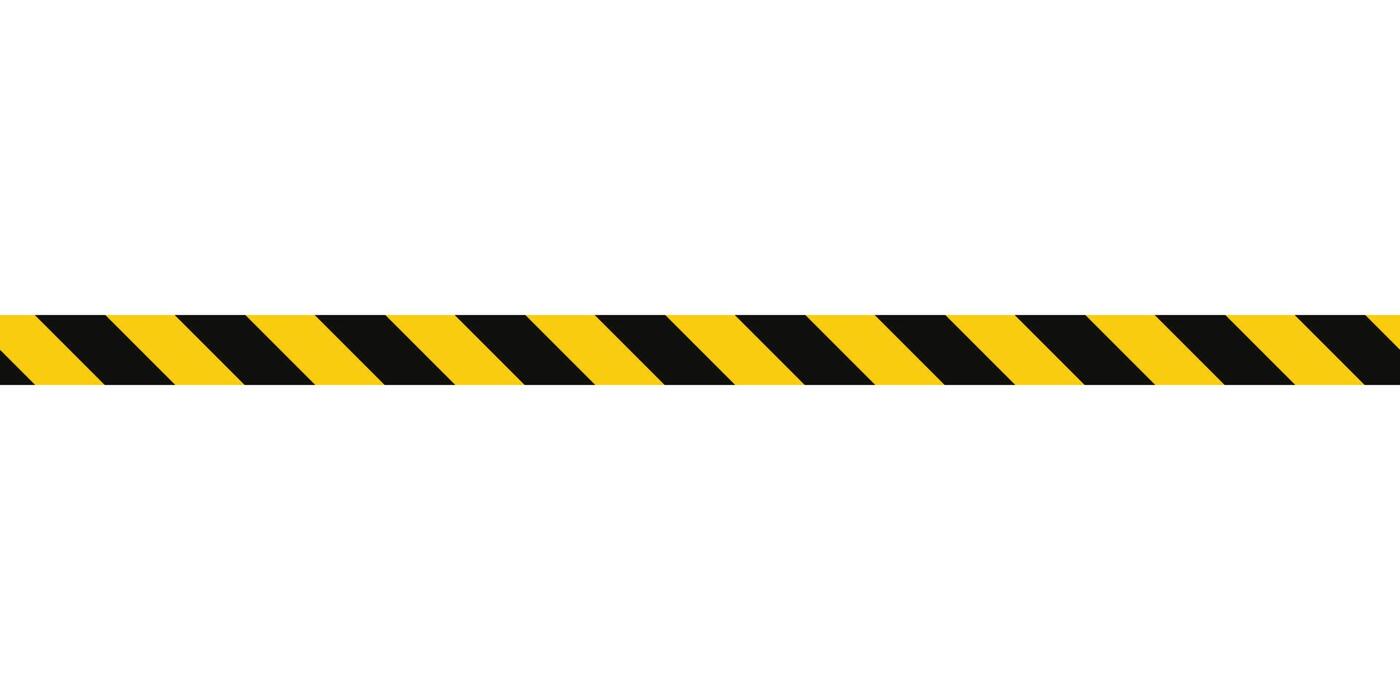 Caution Tape Border Template Yellow Background With Warning Stripes.