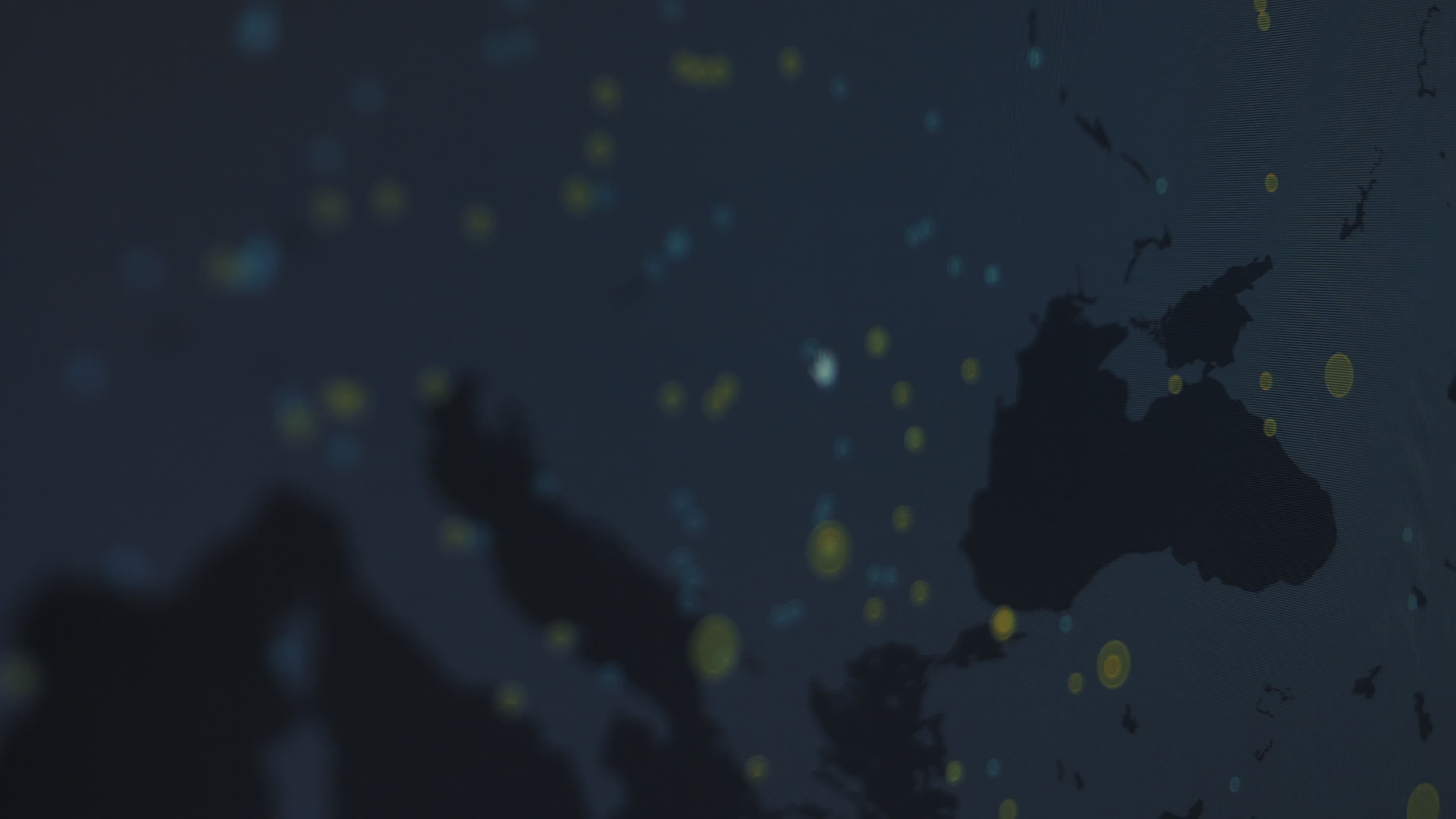 World Map With Different Targets For Cyber Attack Hacking And Technology Concept Macro