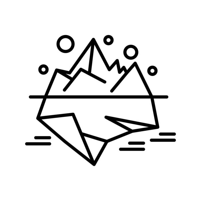 Iceberg Outline Vector Art, Icons, and Graphics for Free Download