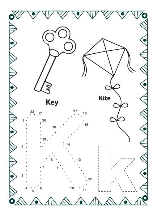Key Coloring Pages Preschool Alphabet