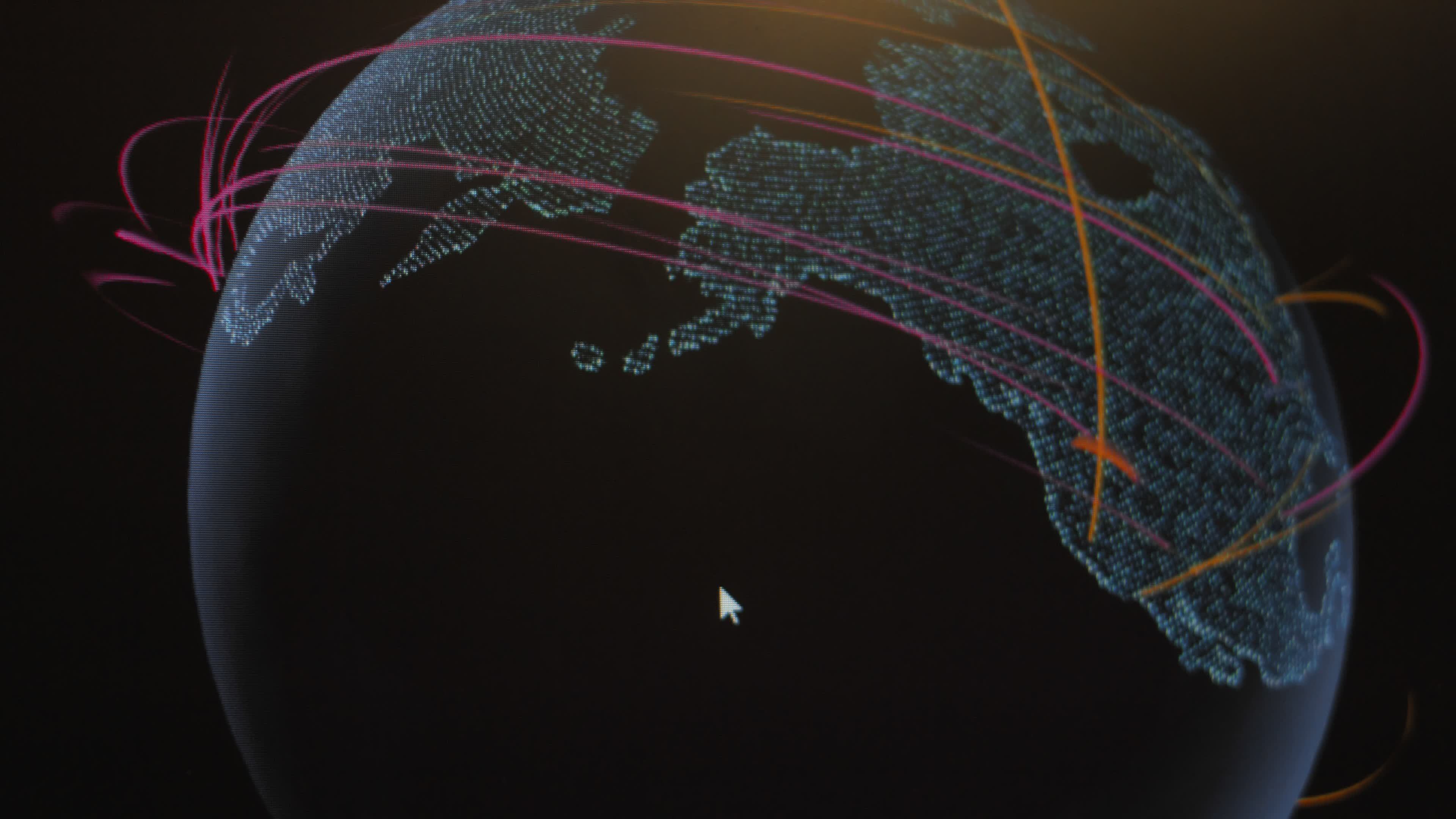 World Map With Different Targets For Cyber Attack Hacking And Technology Concept Macro