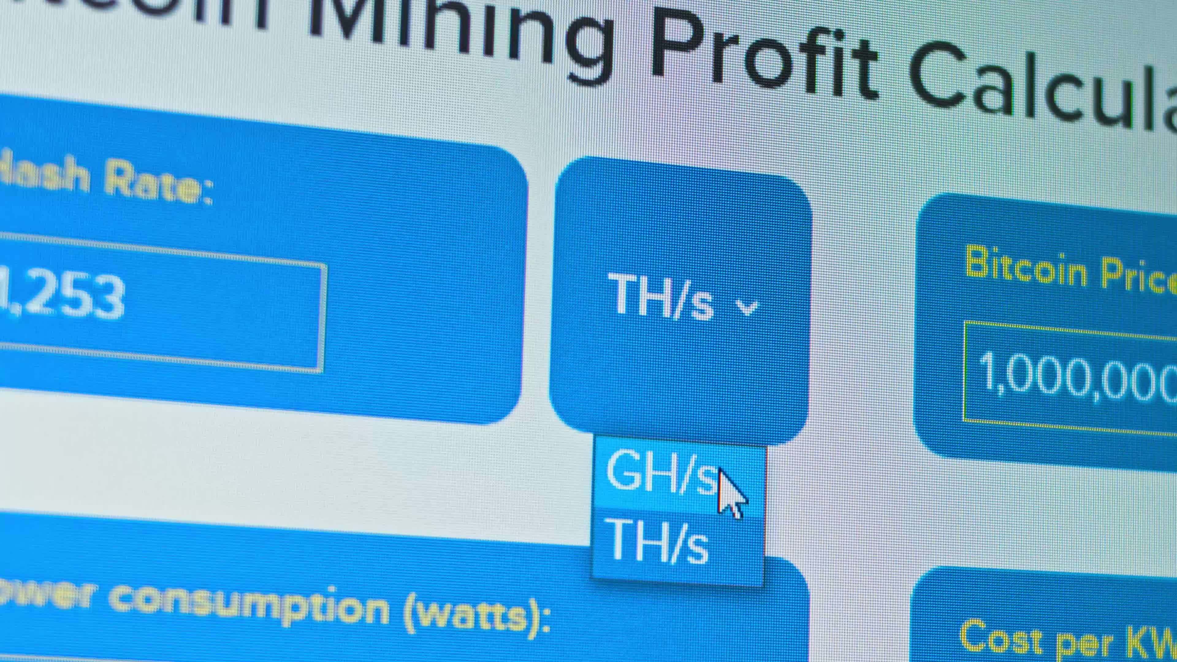 Cryptocurrency Mining On A Computer Screen The Algorithm Of The Computer Program On The Monitor