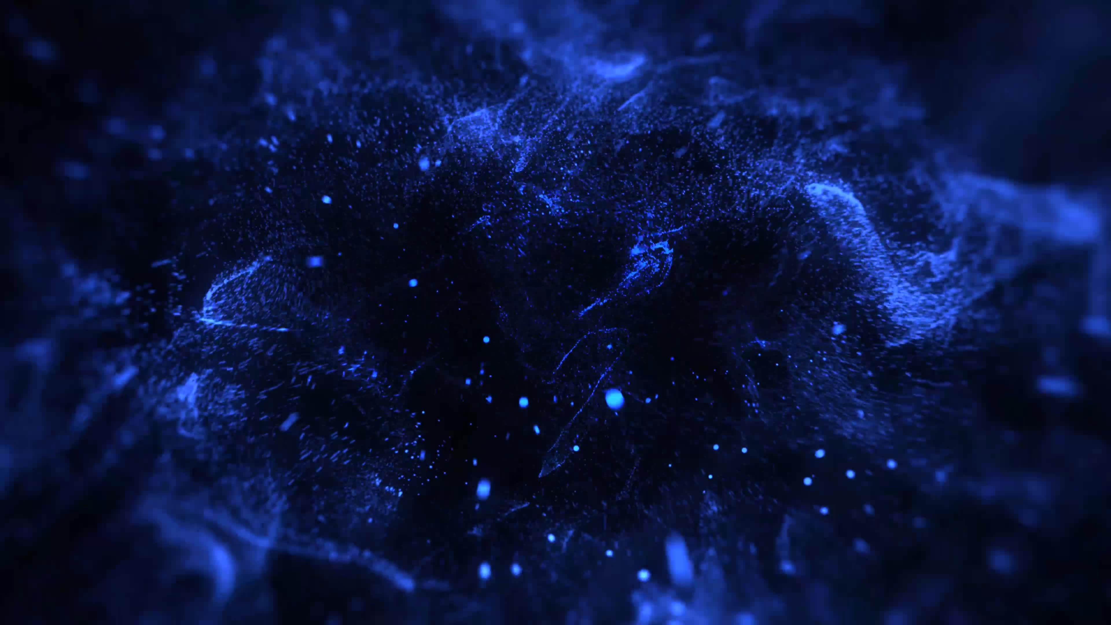 Abstract animated particles that explode in the middle of the ...