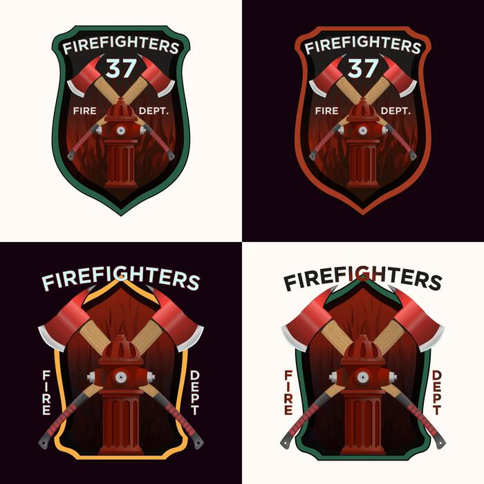 Firefighter Badge Vector Art, Icons, and Graphics for Free Download
