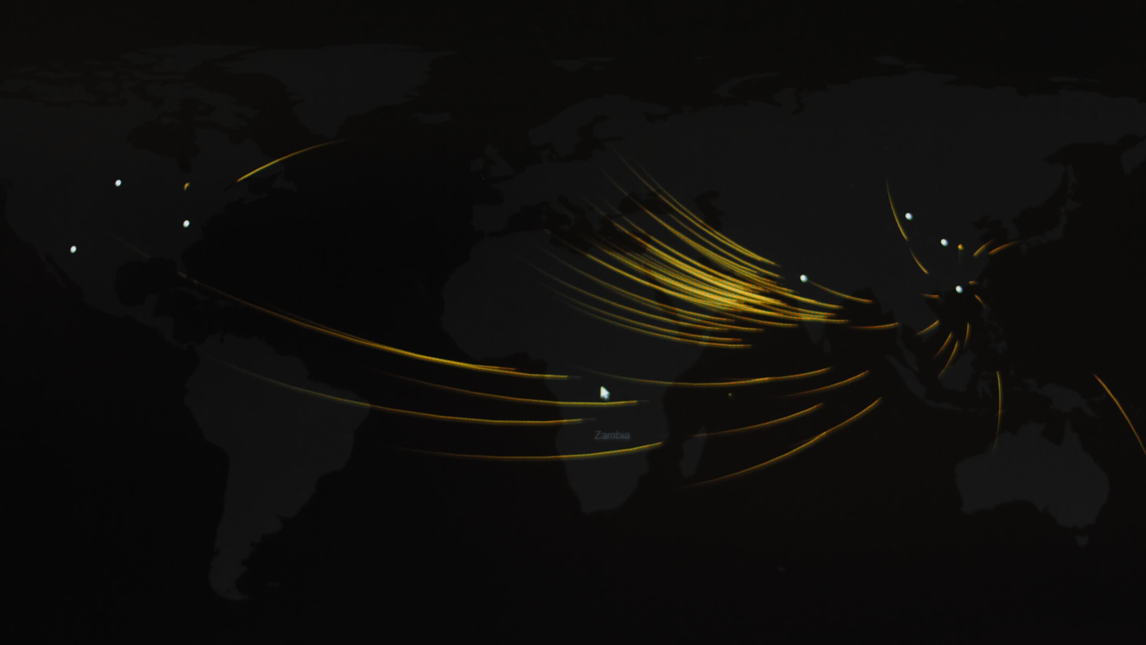 World Map With Different Targets For Cyber Attack Hacking And Technology Concept Macro