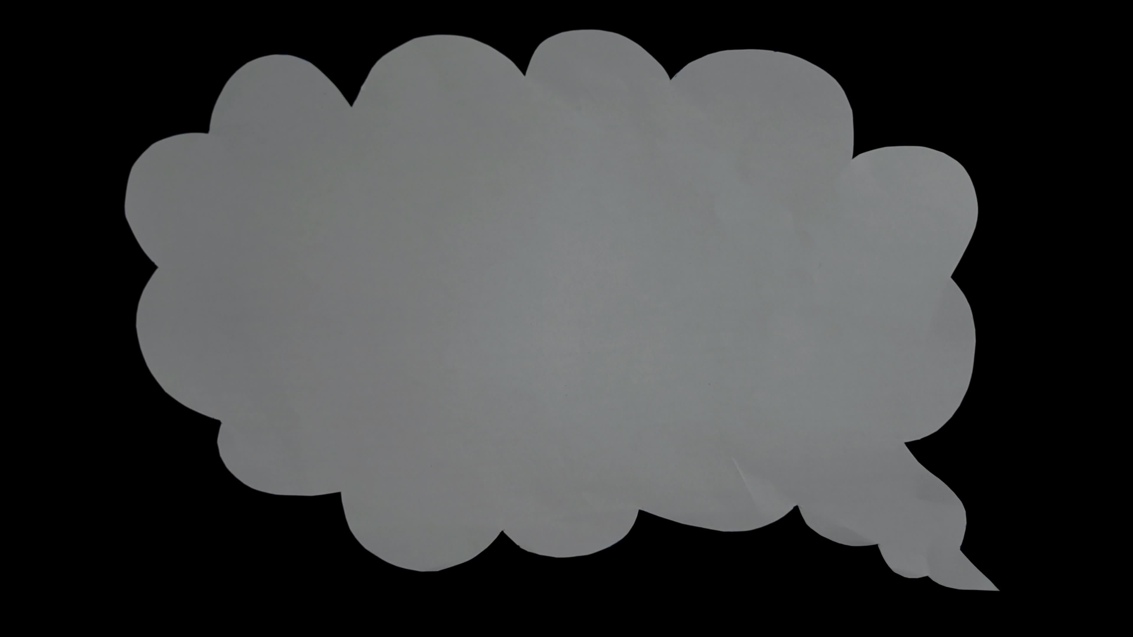 Animation of cut out paper in bubble speech shape. Stop motion for ...