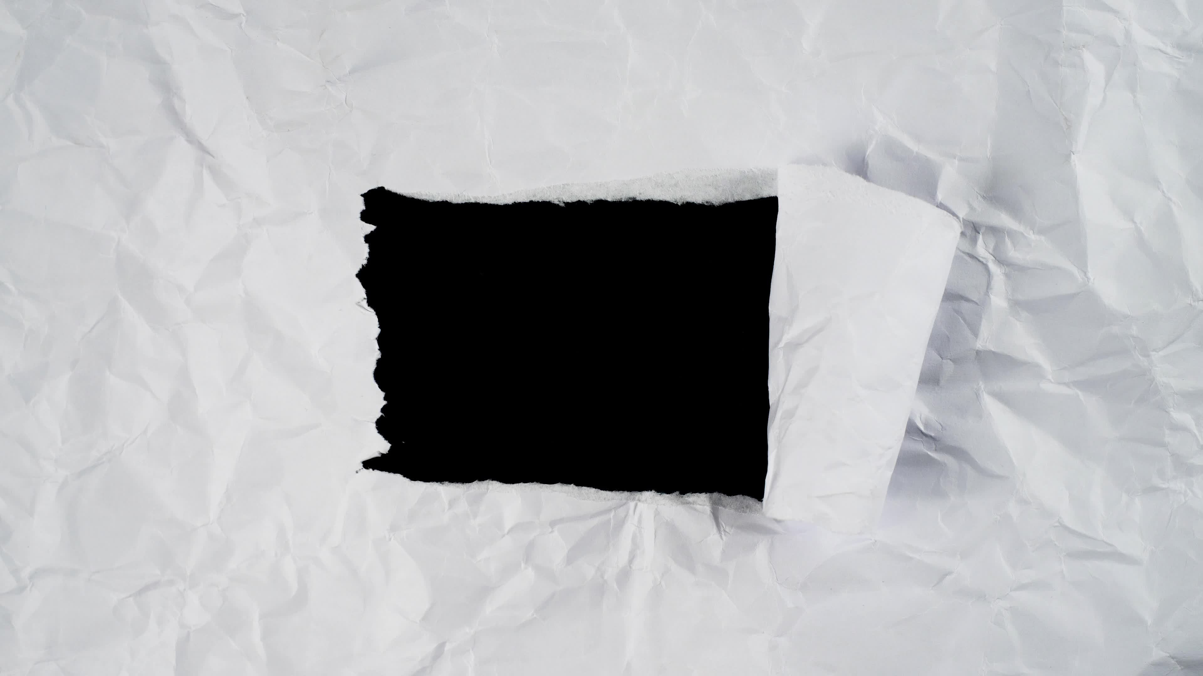 Horizontal torn paper stop motion for copy space. Ripped paper ...
