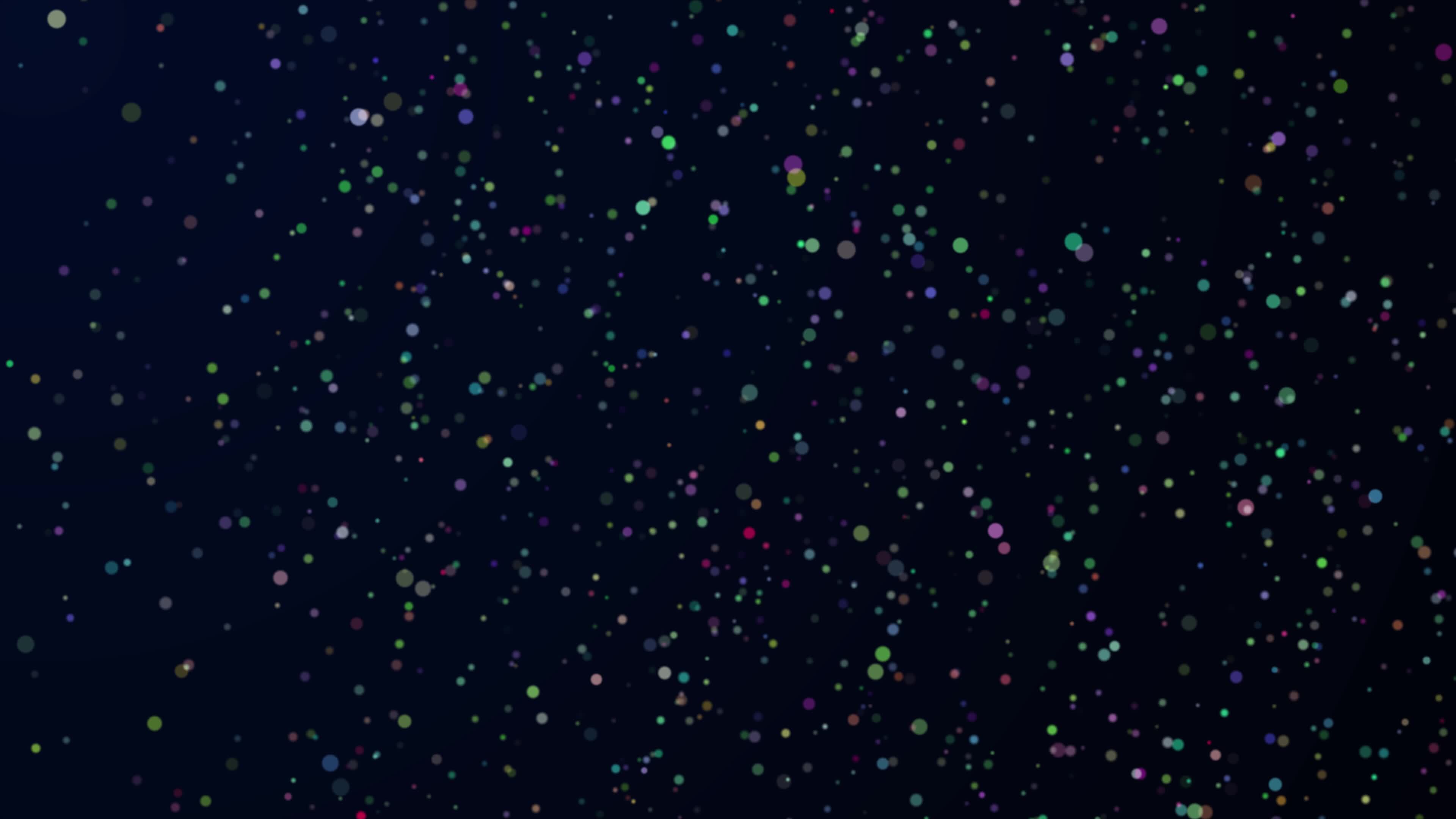 Glittering Colorful Particle Falling On Black Background Bokeh