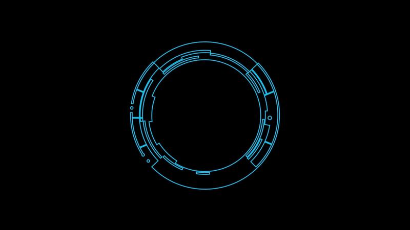 Futuristic round target animation for video overlay. HUD display monitor for modern video ...