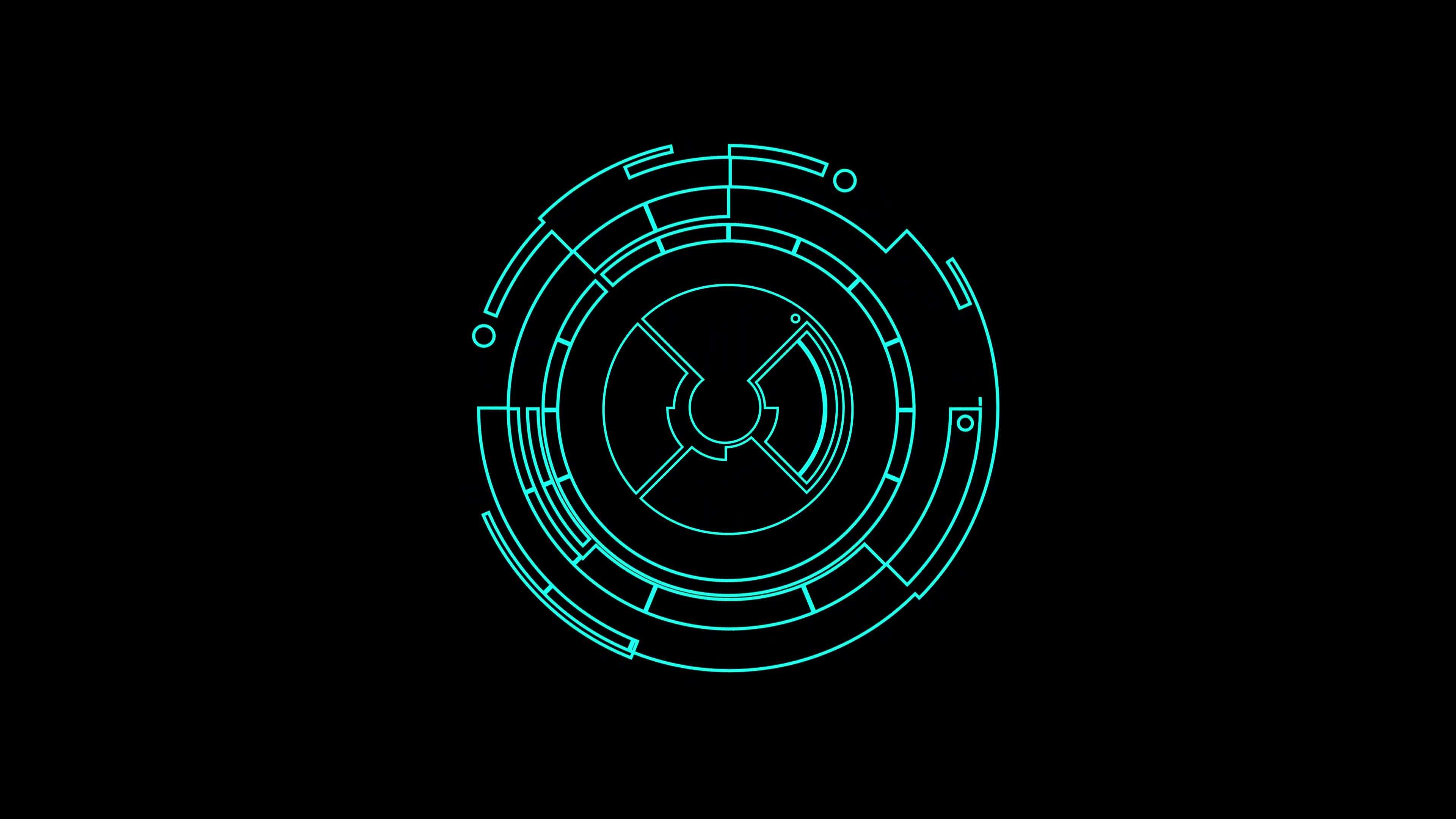 Futuristic round target animation for video overlay. HUD display ...