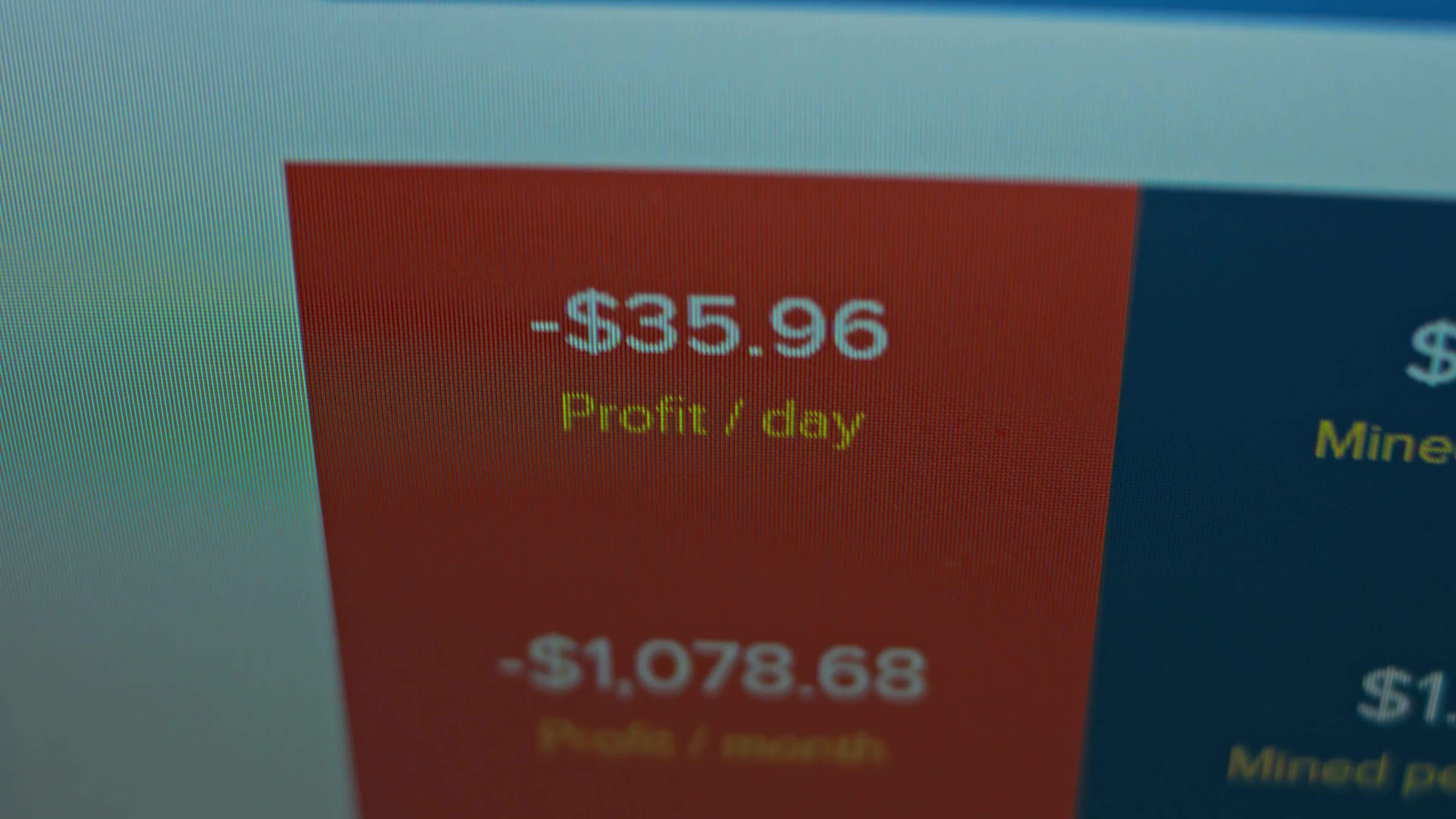 Cryptocurrency Mining On A Computer Screen The Algorithm Of The Computer Program On The Monitor