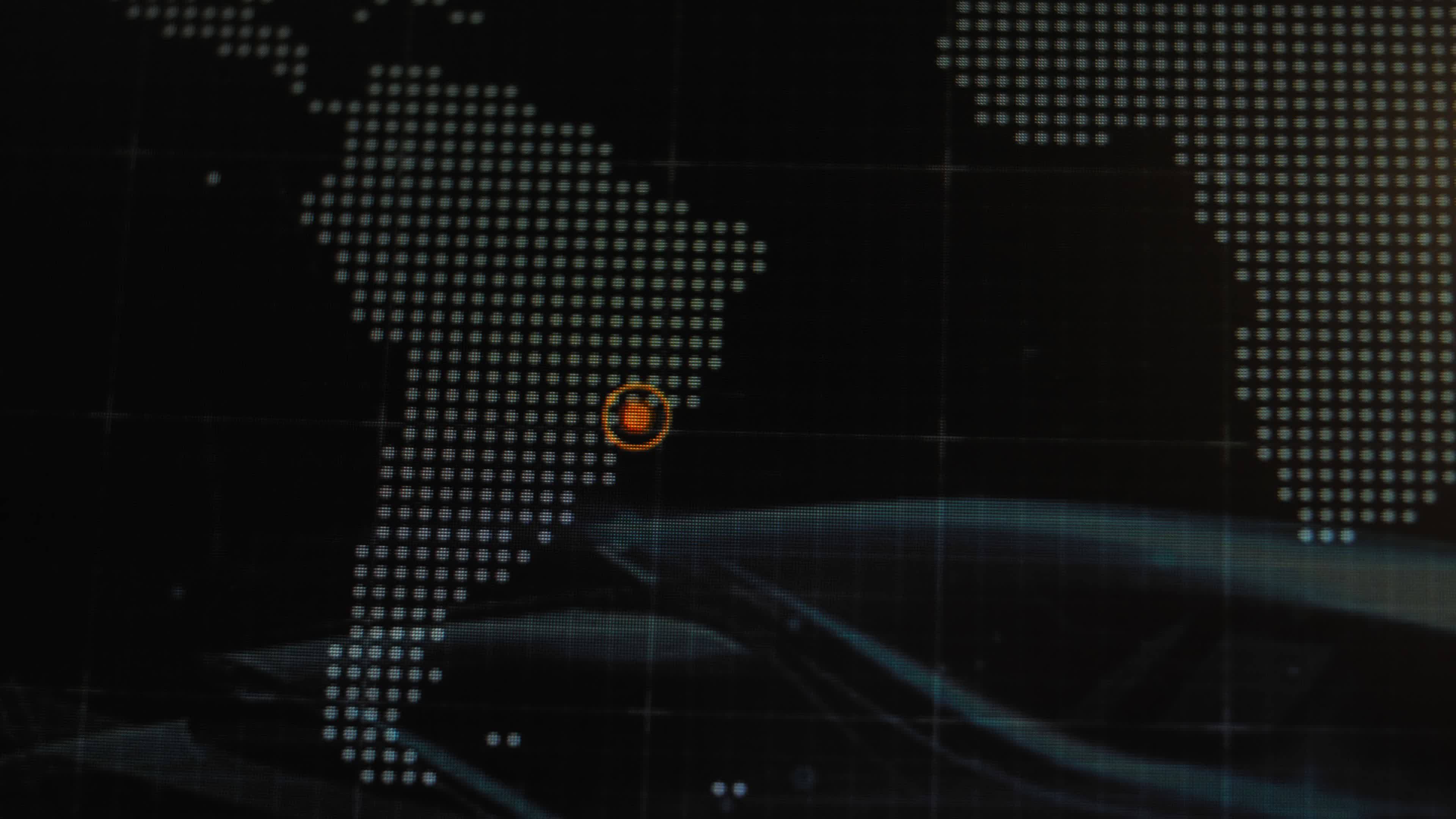 World Map With Different Targets For Cyber Attack Hacking And Technology Concept Macro