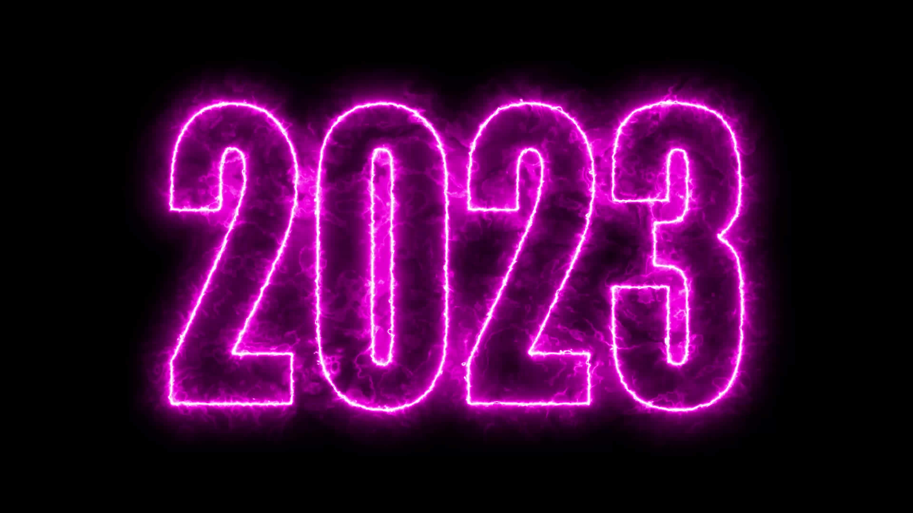 Text 2023 animation Isolated on black background, 2023 new year, design ...