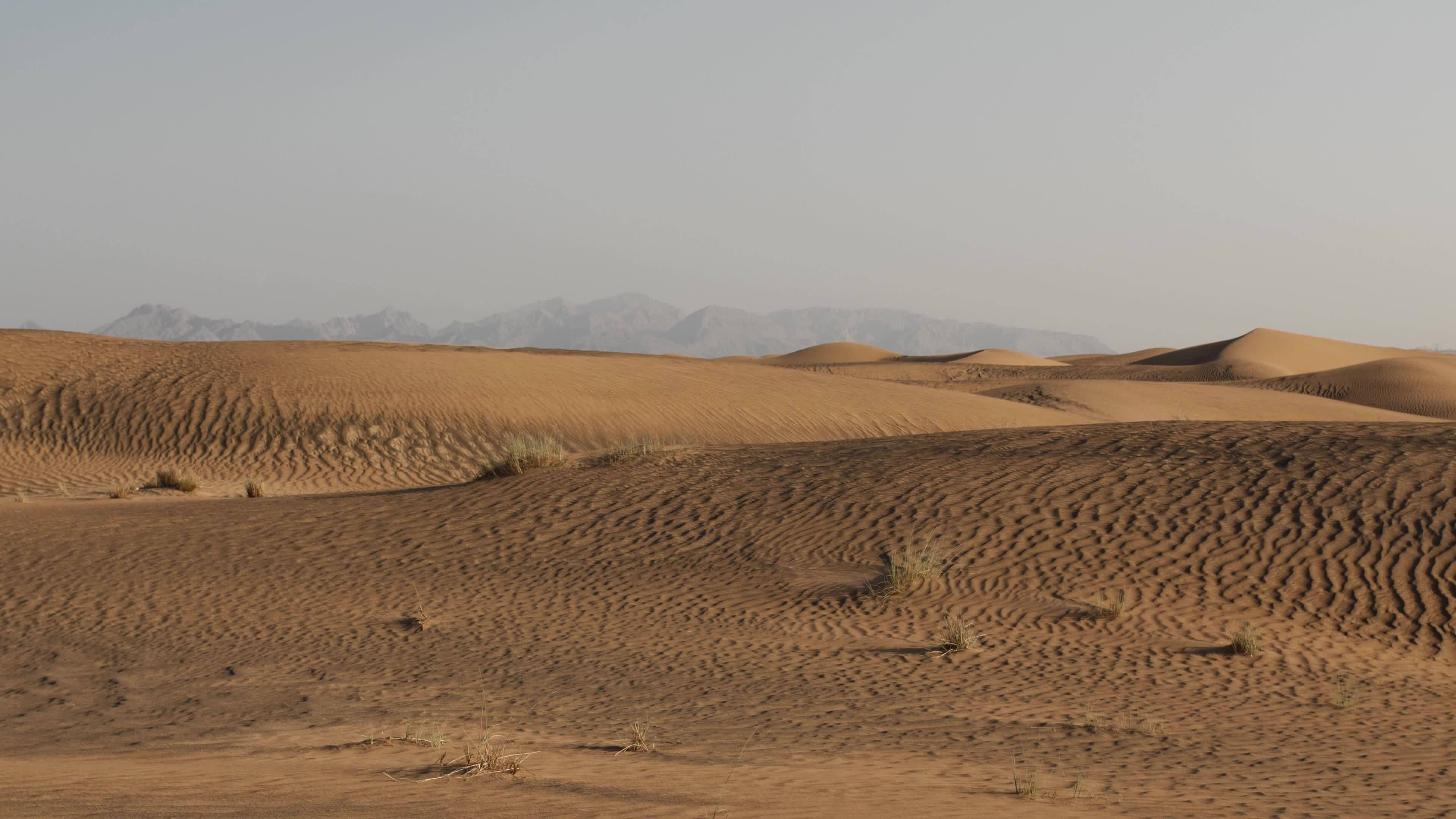 Middle Eastern Desert Landscape, Sand Dunes, Wind, Sky, Distant ... Middle Eastern Desert Landscape, Sand Dunes, Wind, Sky, Distant ...