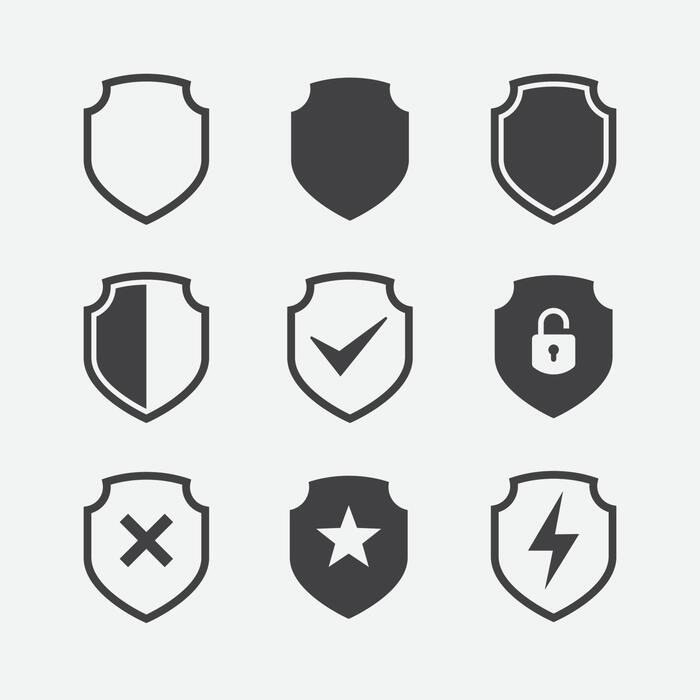 Shield Icon Set Vector Art, Icons, and Graphics for Free Download
