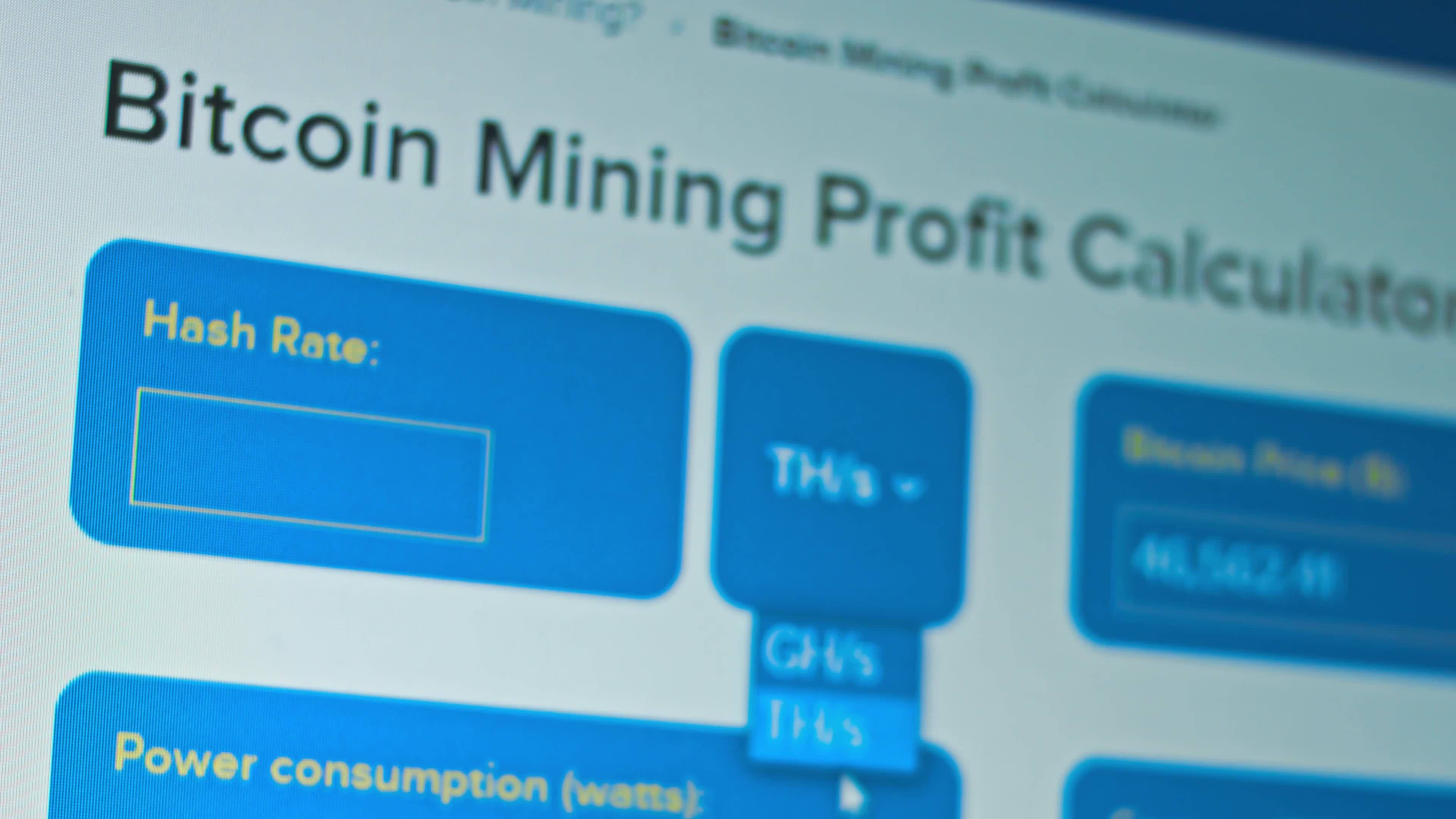 Cryptocurrency Mining On A Computer Screen The Algorithm Of The Computer Program On The Monitor
