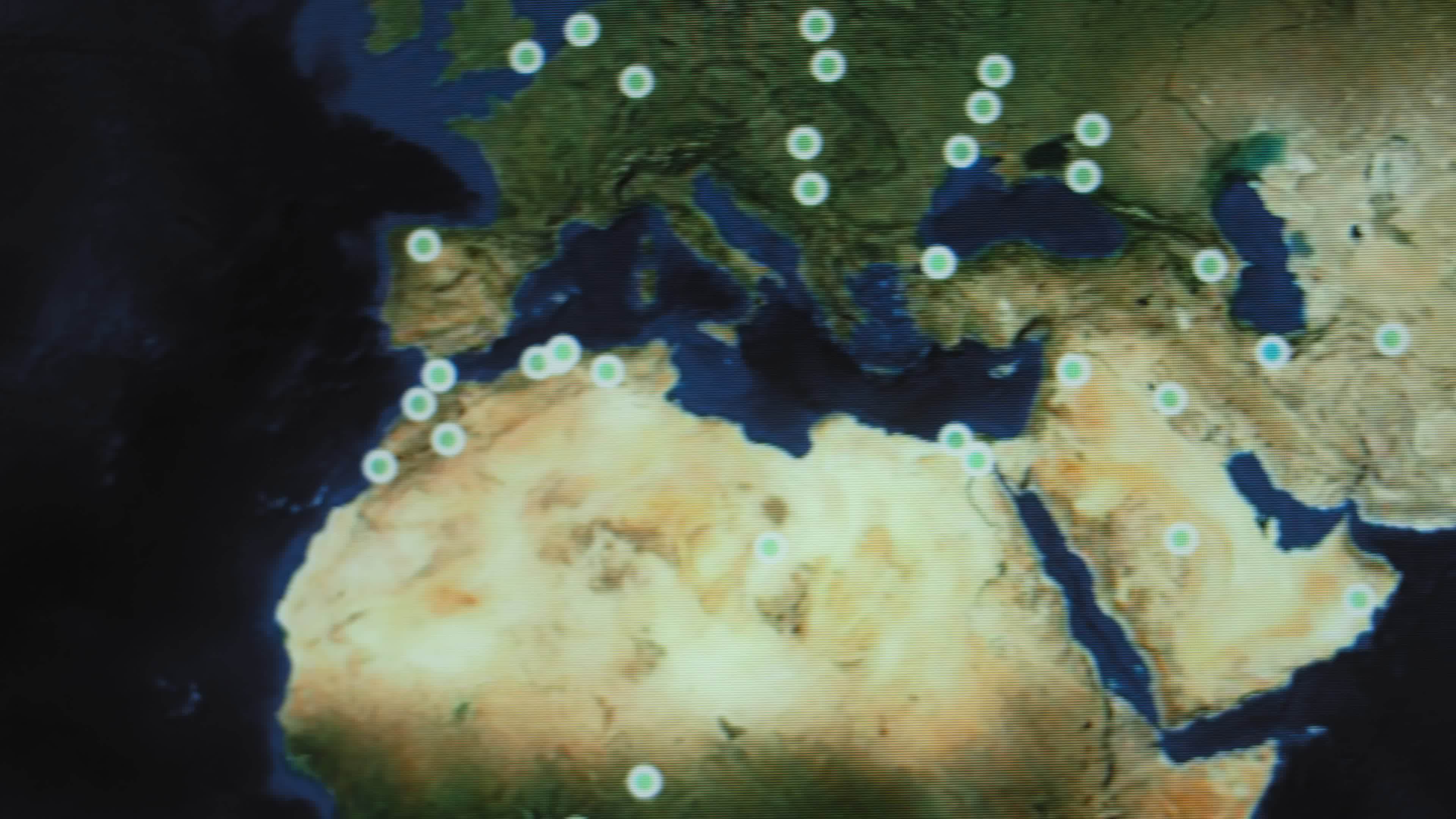 World Map With Different Targets For Cyber Attack Hacking And Technology Concept Macro