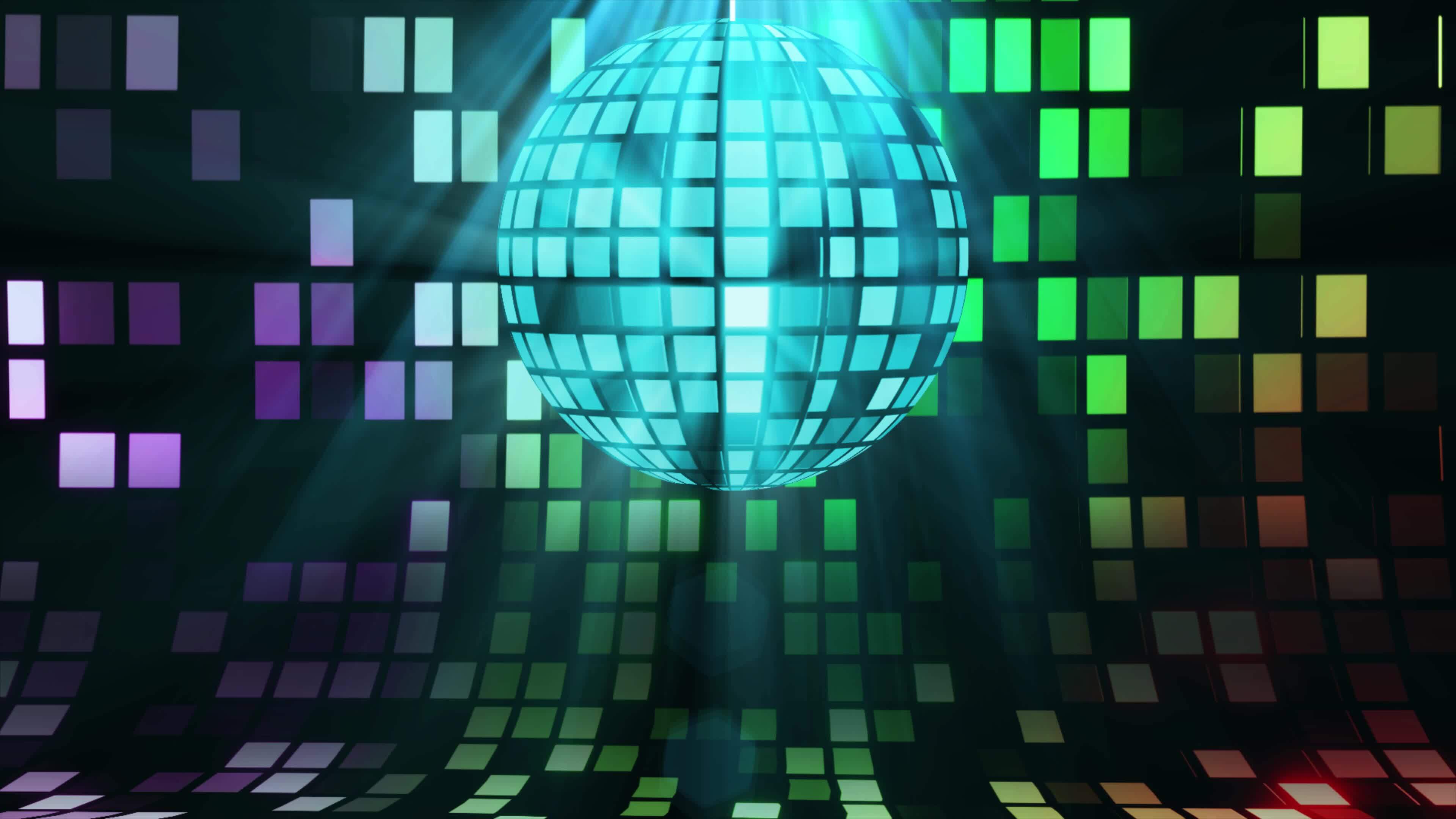Glowing Disco Ball Moving Dancing And Party Background, Disco Ball ...