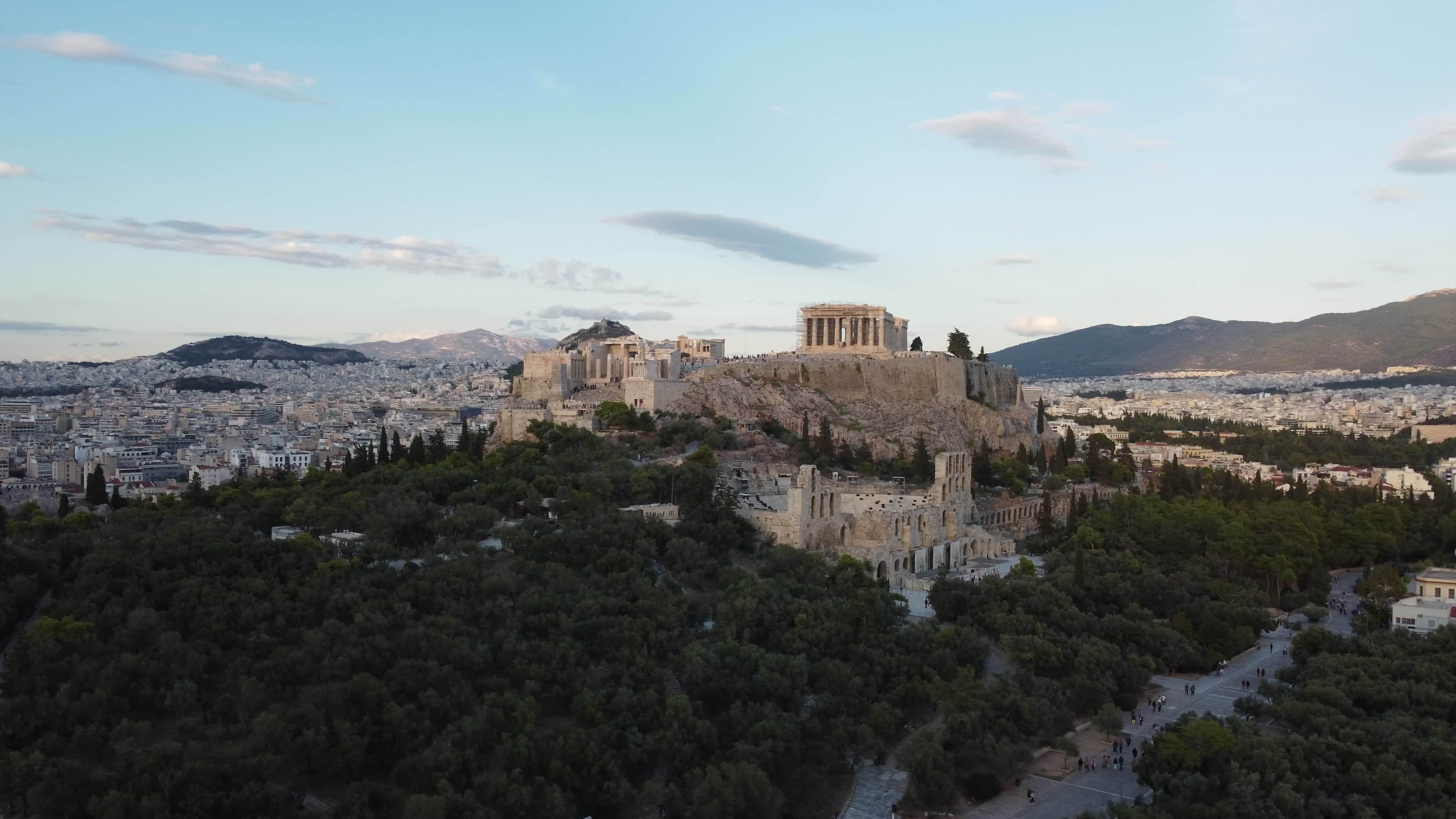 Acropolis and Parthenon Temple in Athens Aerial View, Greece 15286660 Stock Video at Vecteezy